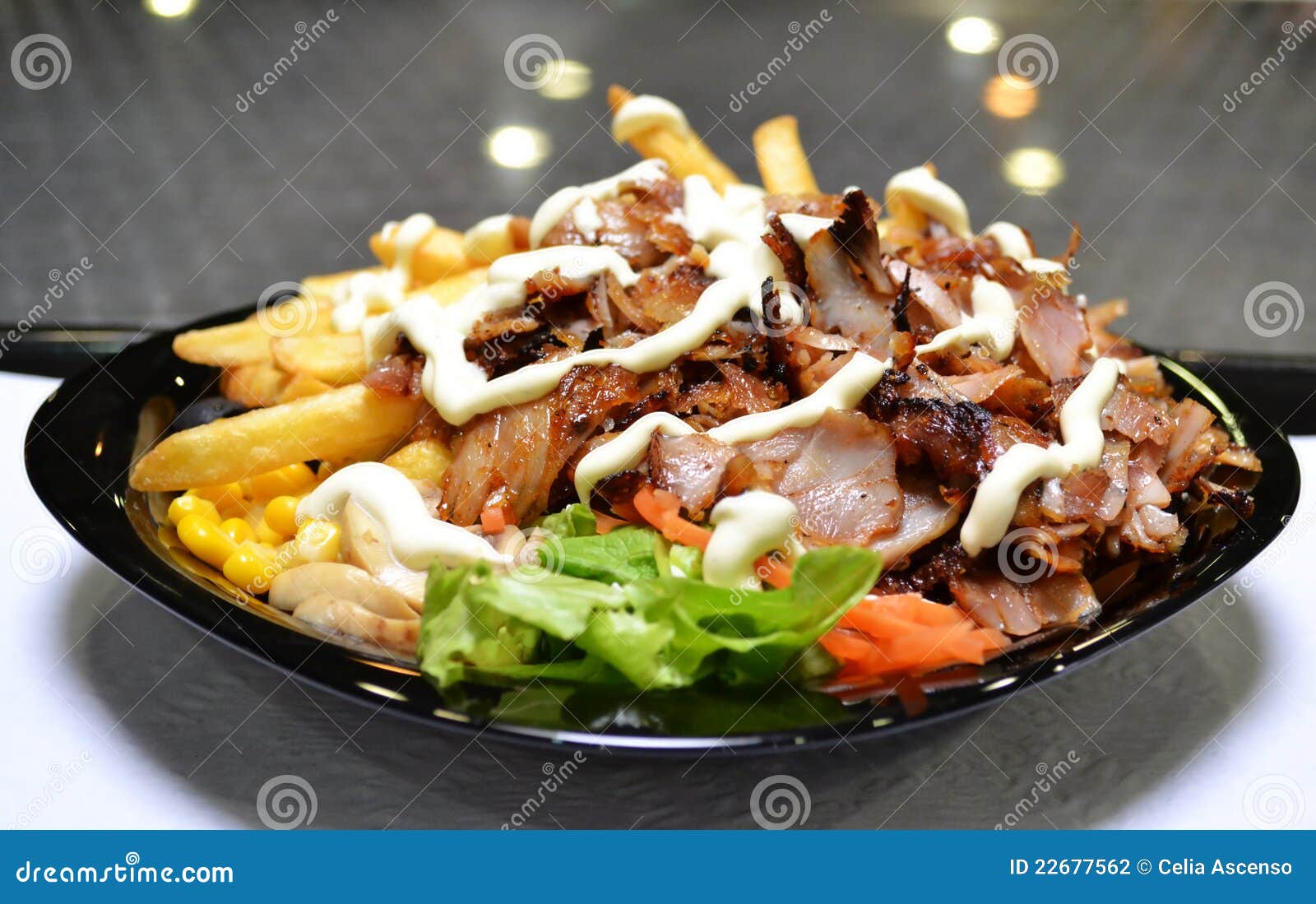 Naczynia fasta food kebab zdjęcie stock. Obraz złożonej z sadło - 22677562