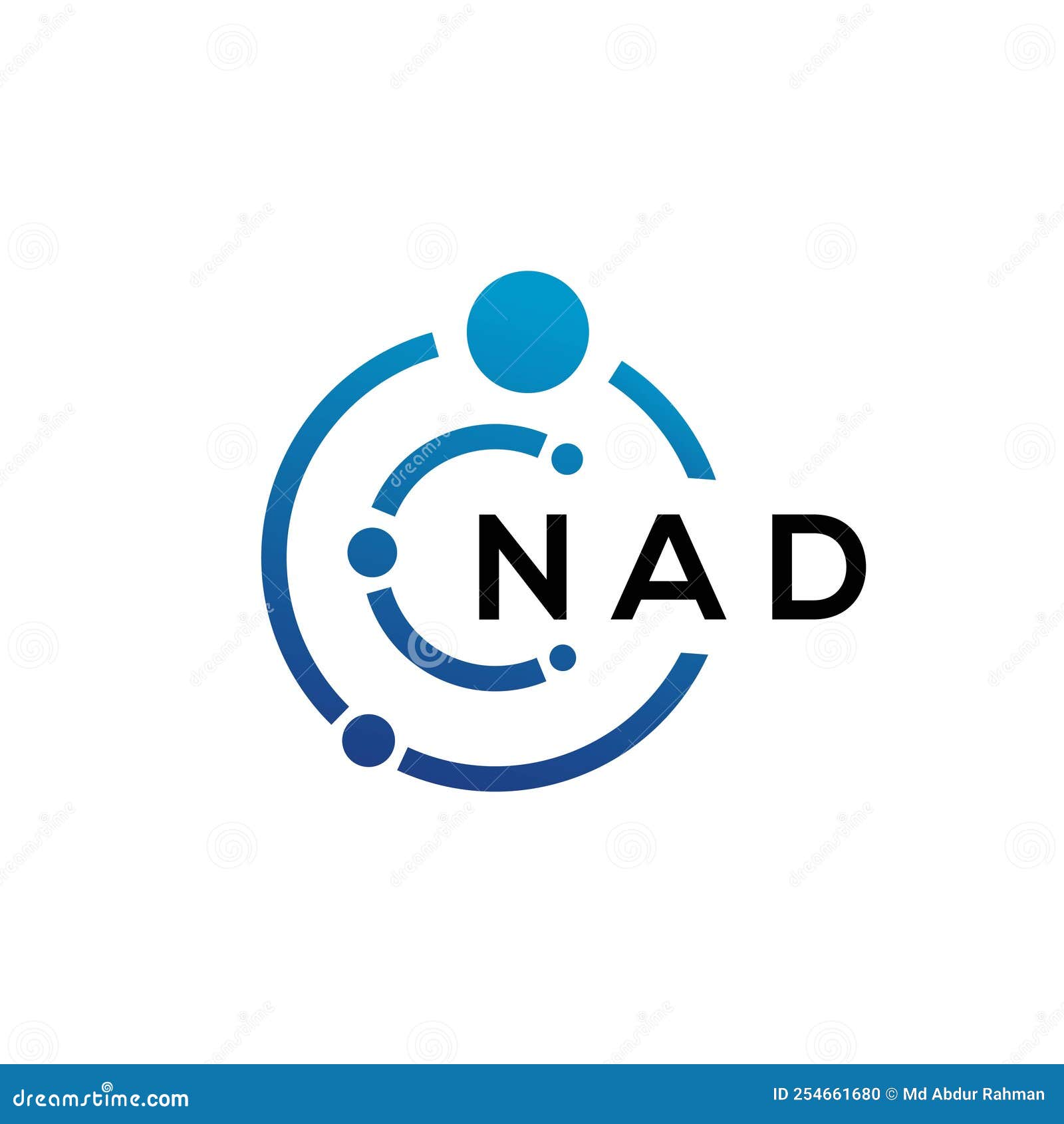 NAD Letter Technology Logo Design on White Background. NAD Creative ...