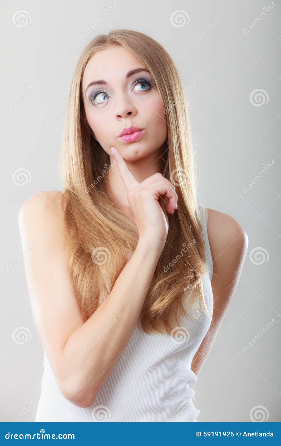 Nadenkend Het Denken Vrouwengezicht Stock Foto - Image of leerling ...