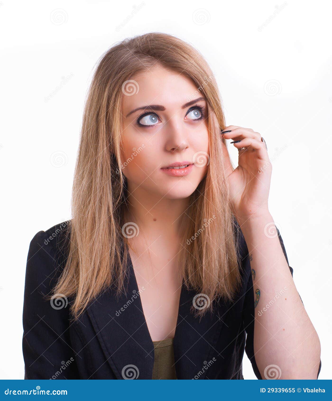 Nadenkend jong meisje stock afbeelding. Image of mensen - 29339655