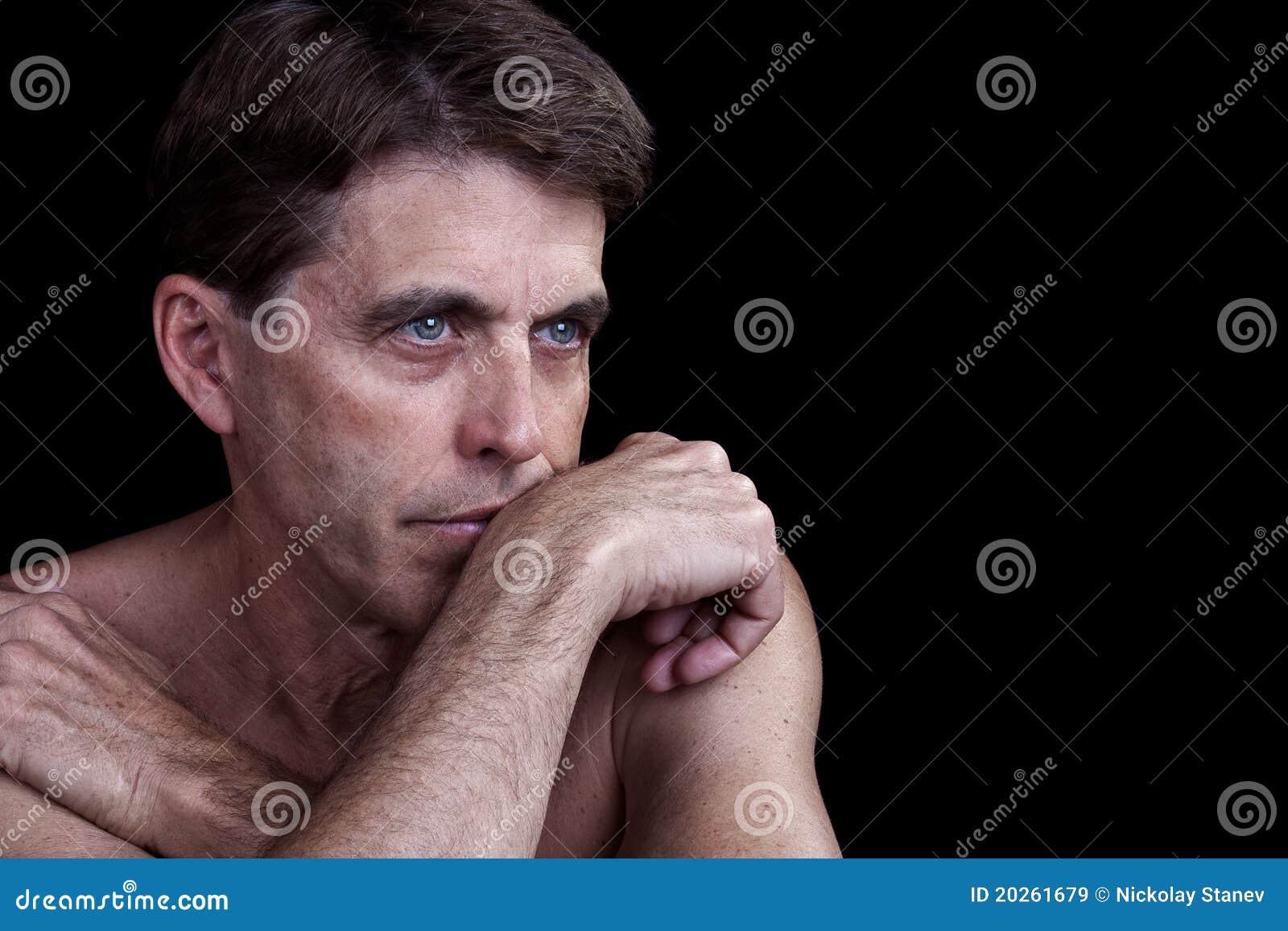 Nadenkende Mens stock afbeelding. Image of hoofd, knap - 20261679