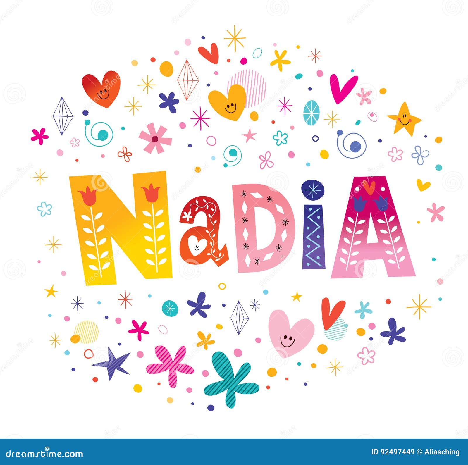 Nadia Female Name Stock Illustrations – 3 Nadia Female Name Stock ...