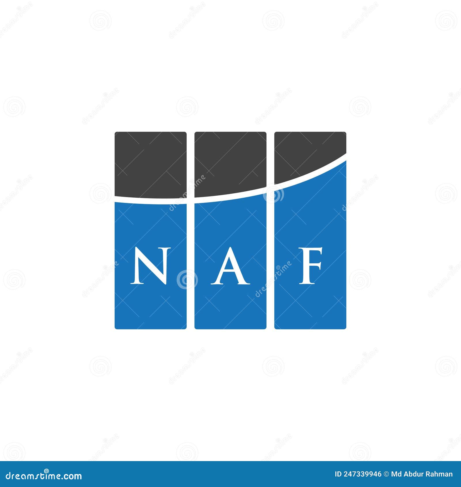 NAF Letter Logo Design On WHITE Background. NAF Creative Initials ...
