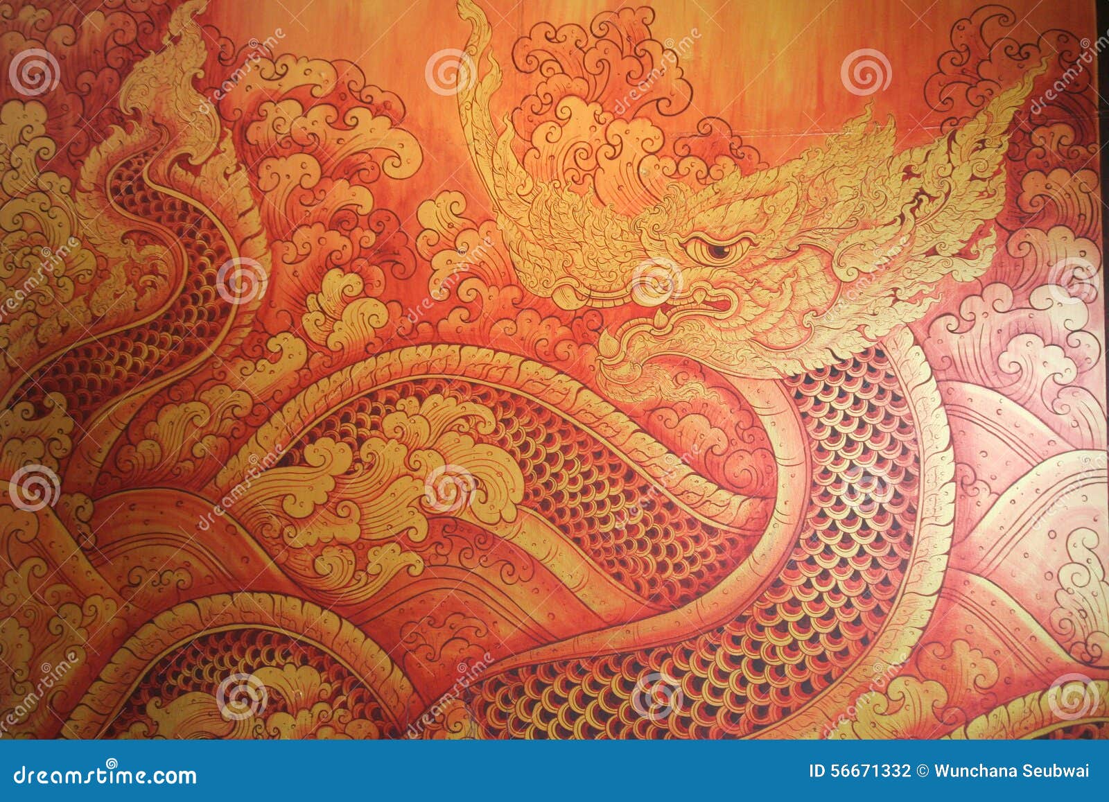 Naga, Asian dragon stock photo. Image of flower, dragon - 56671332