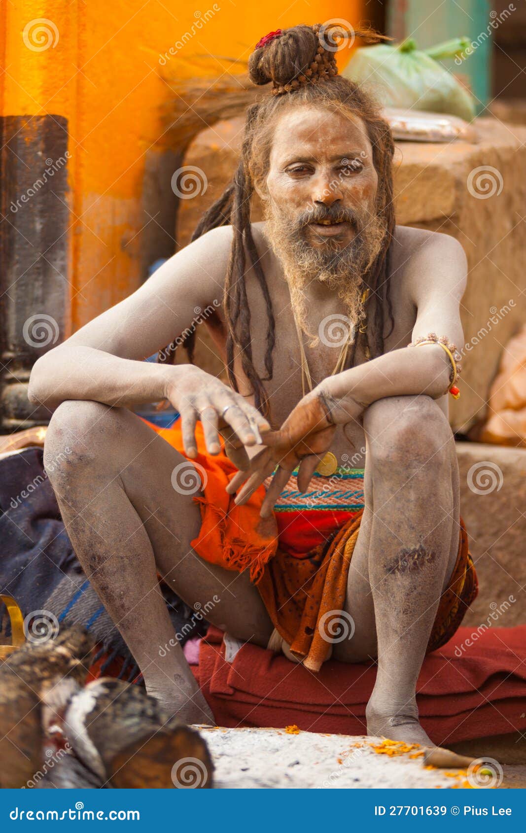 Naga Baba Sadhu Ash Covered Skin Varanasi Editorial Stock Image - Image ...