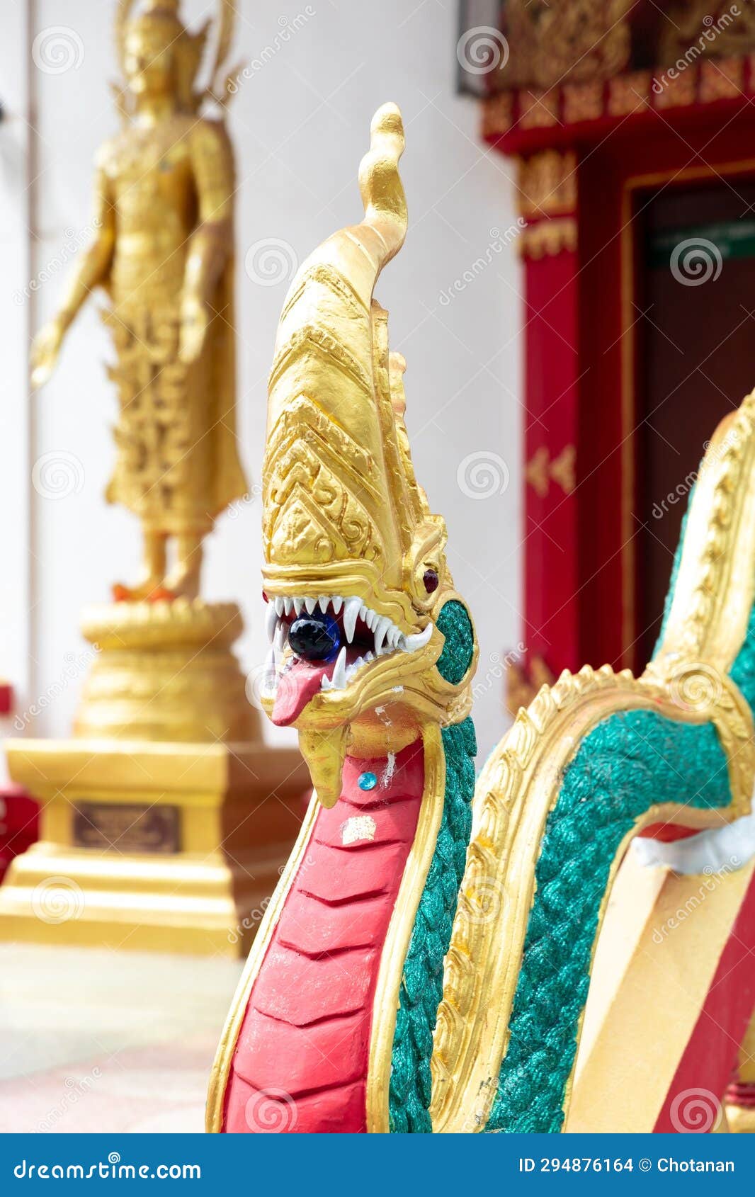 Naga big snake head stock photo. Image of asia, traditional - 294876164