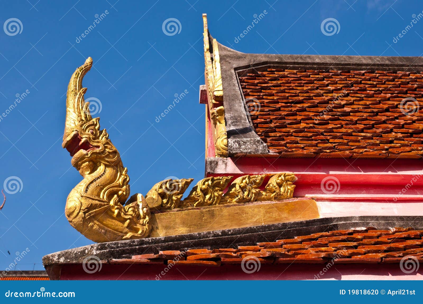 Naga head ridge roof stock photo. Image of asia, buddhism - 19818620