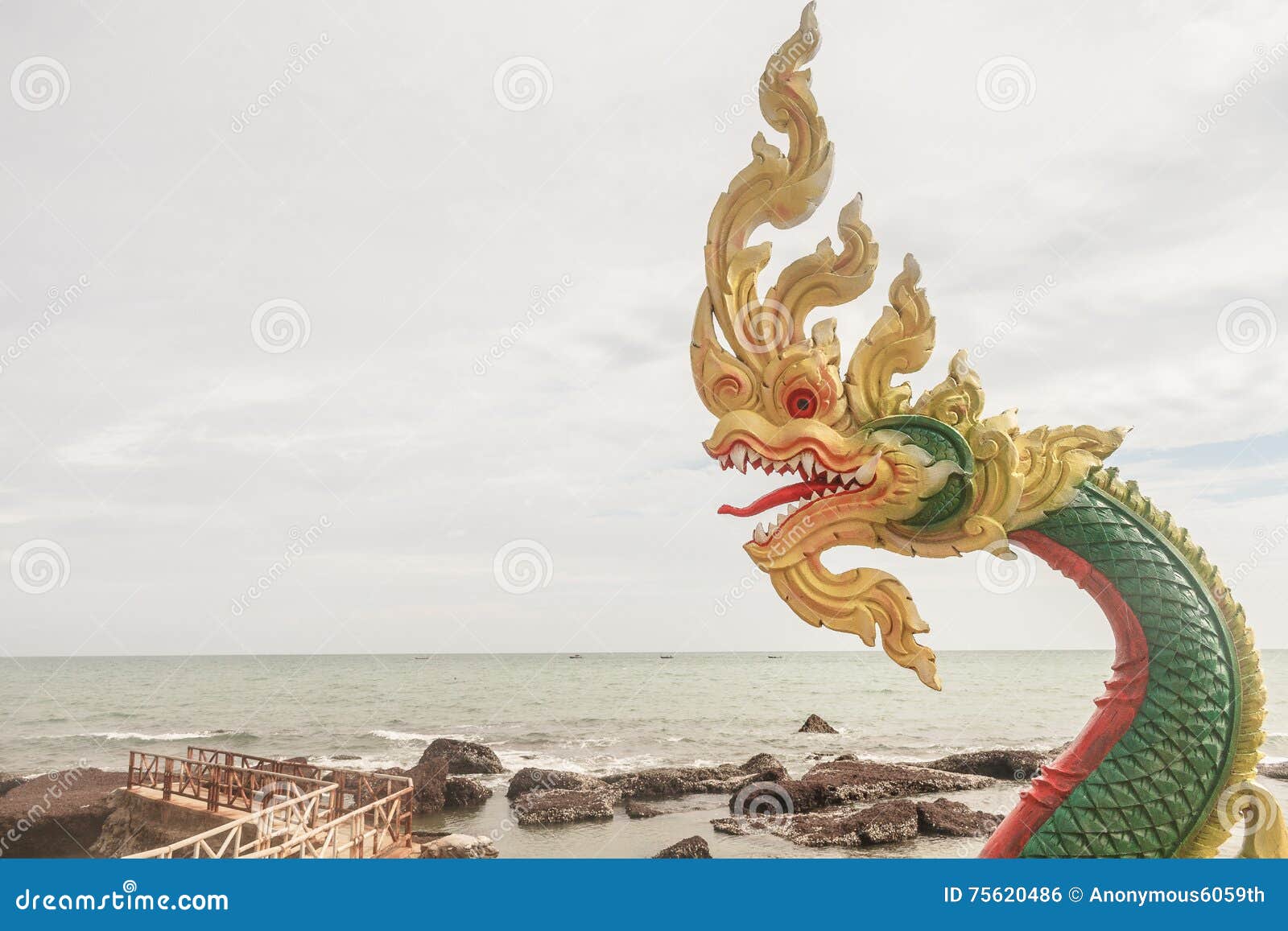 Naga Head Statue stock photo. Image of buddhist, amazing - 75620486