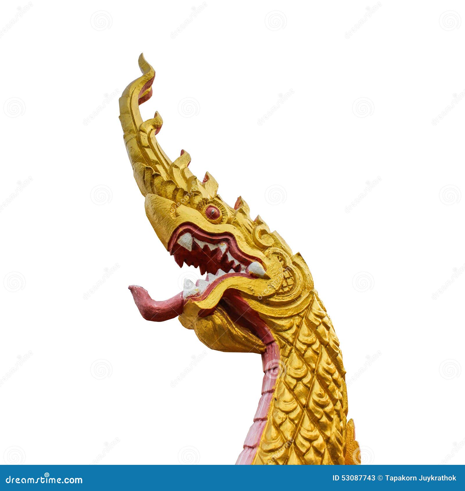 Naga Isolated on White Background Stock Image - Image of serpent, naga ...
