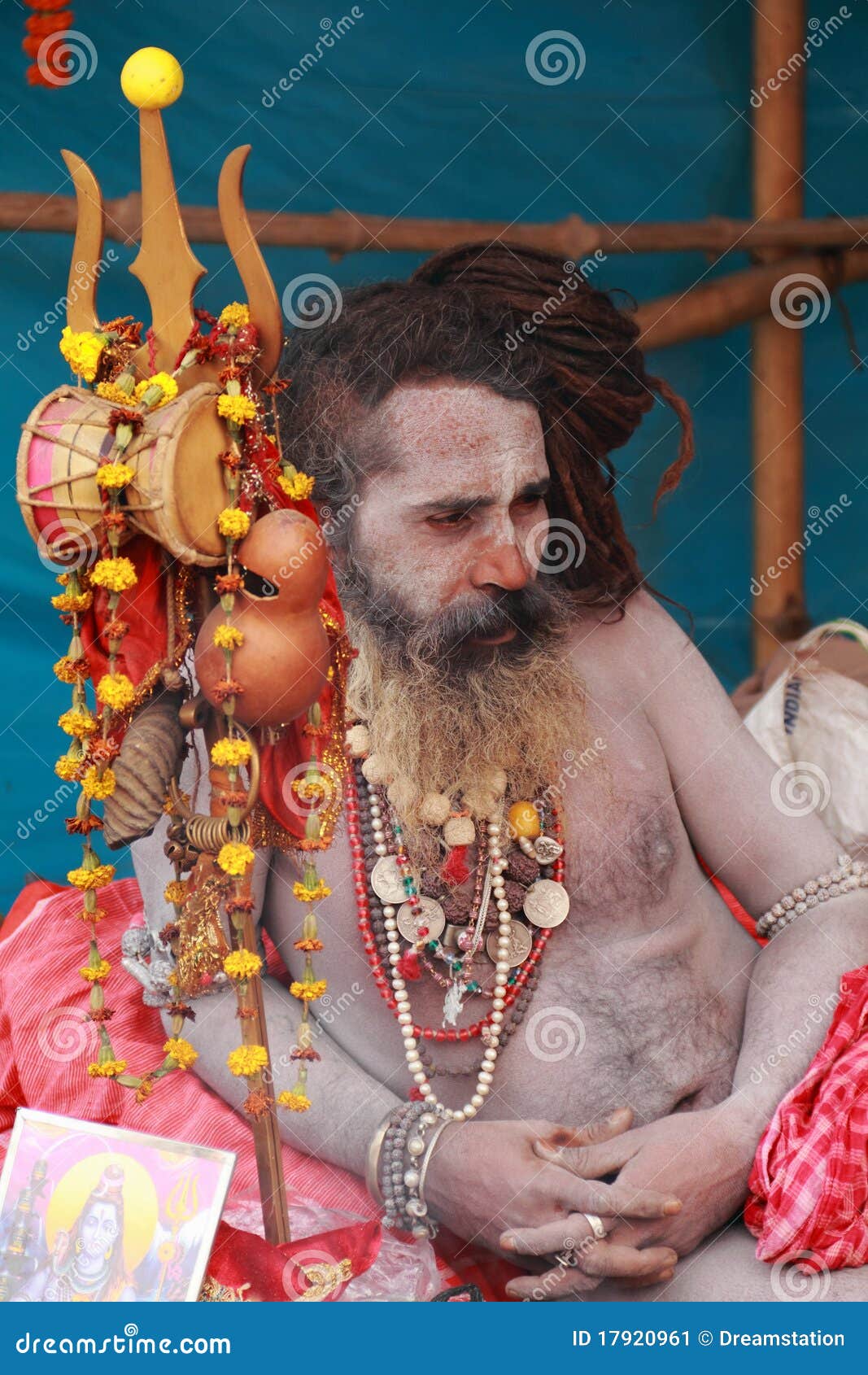The Blessings Of A Sadhu (holy Man) Captured Through Iron Railings ...