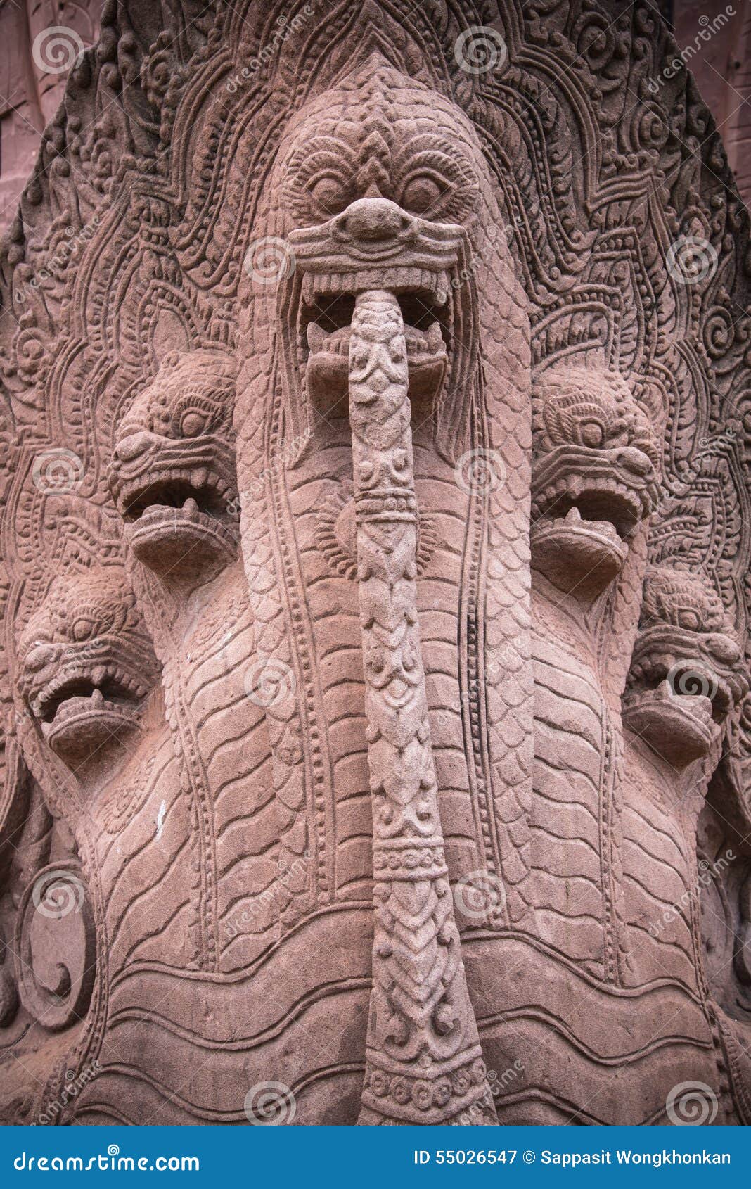 Naga Serpent in an Ancient Temple Stock Image - Image of myth, heaven ...