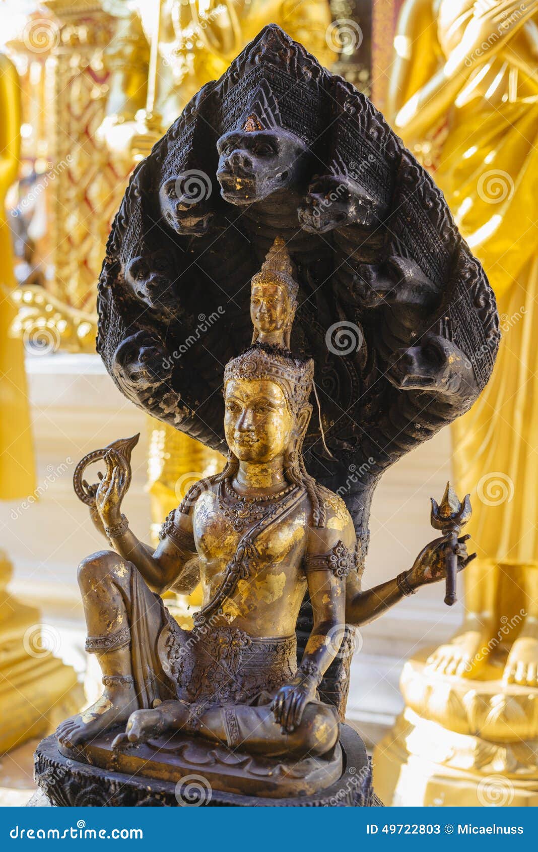Naga Serpent Covering the Buddha Stock Image - Image of serpent, buddha ...