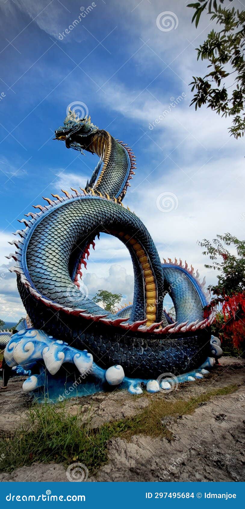 Naga statue stock photo. Image of buddist, buddism, snake - 297495684
