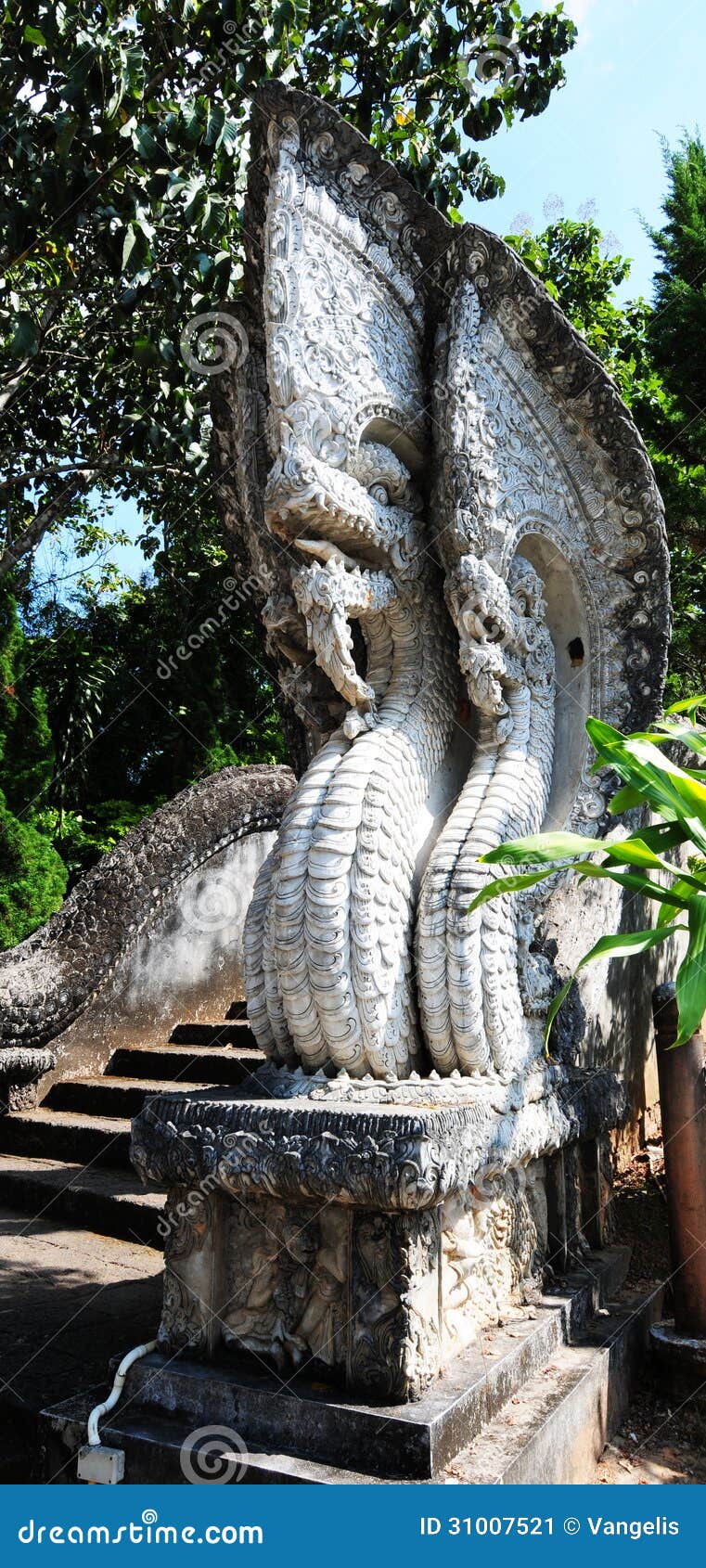 Naga statue in Thailand stock image. Image of gray, asia - 31007521