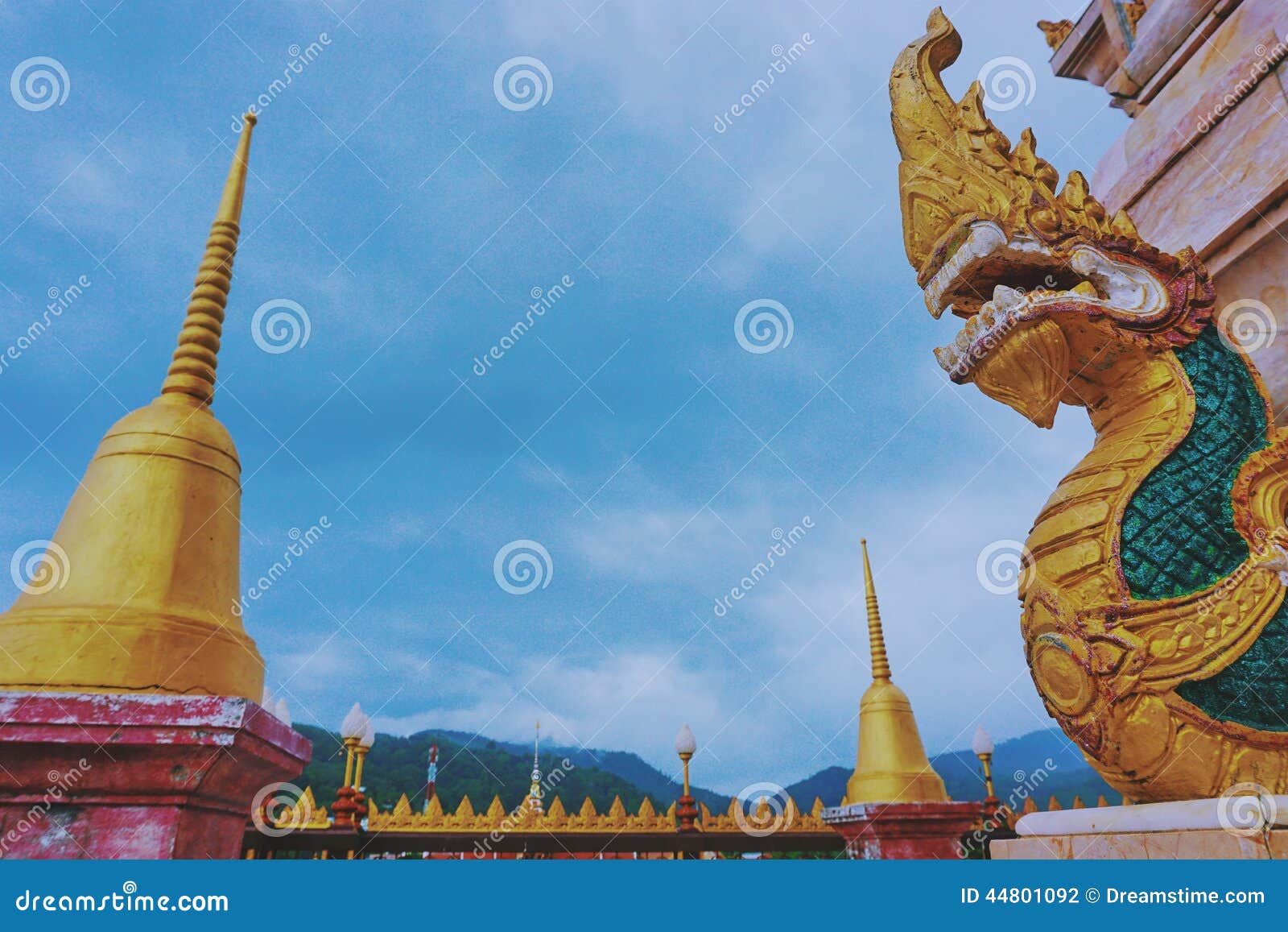 Naga stock photo. Image of naga, temple, pagoda, gold - 44801092