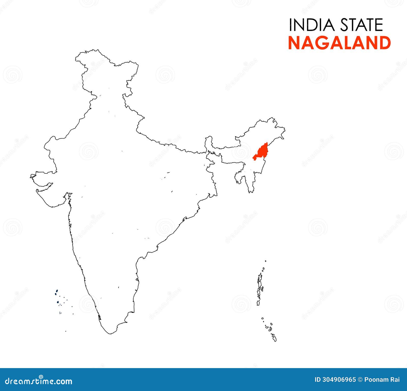 Nagaland Map Of Indian State. Nagaland Map Vector Illustration ...