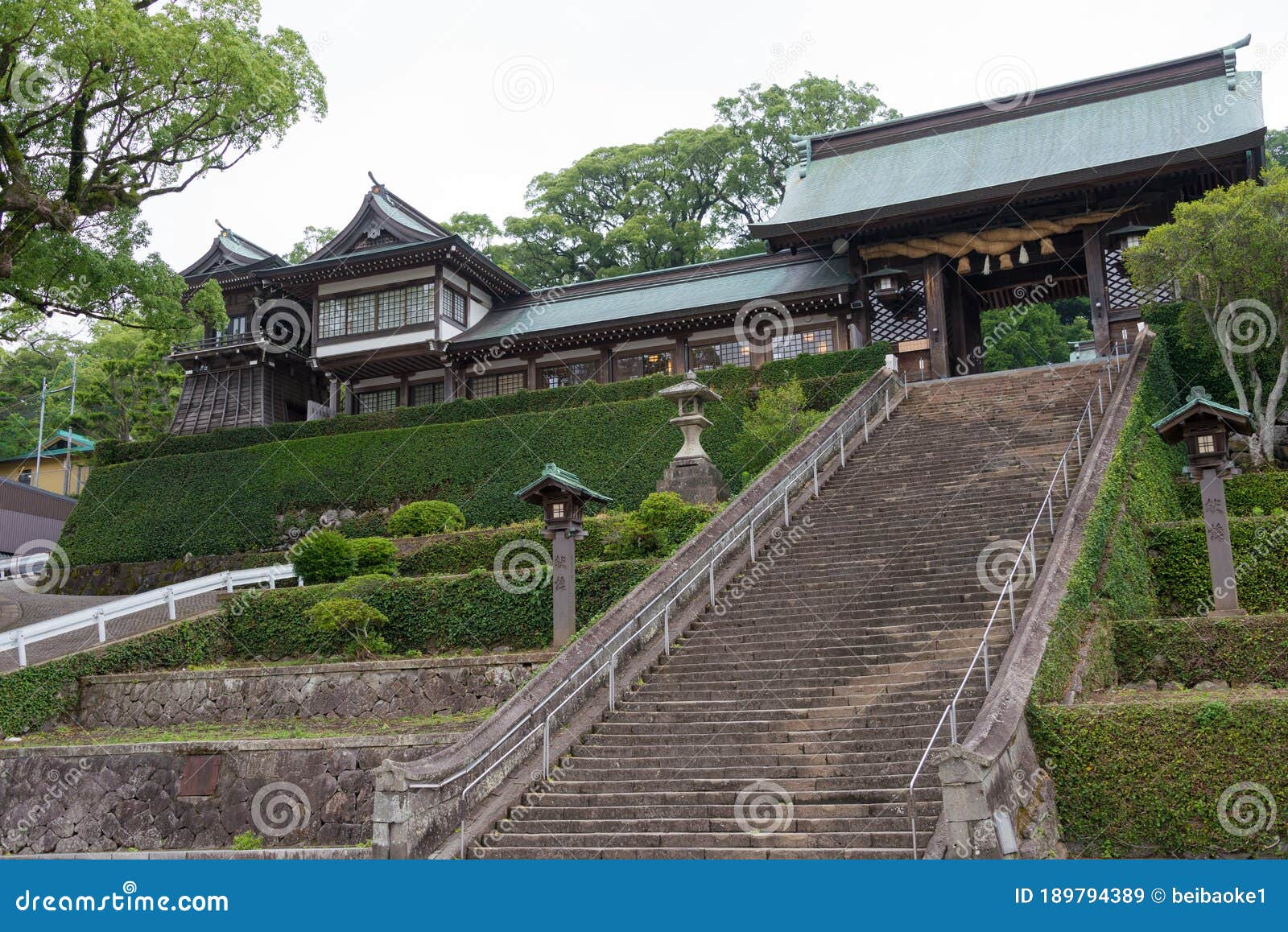 Suwa Shrine in Nagasaki, Japan Stock Image - Image of building, retro ...