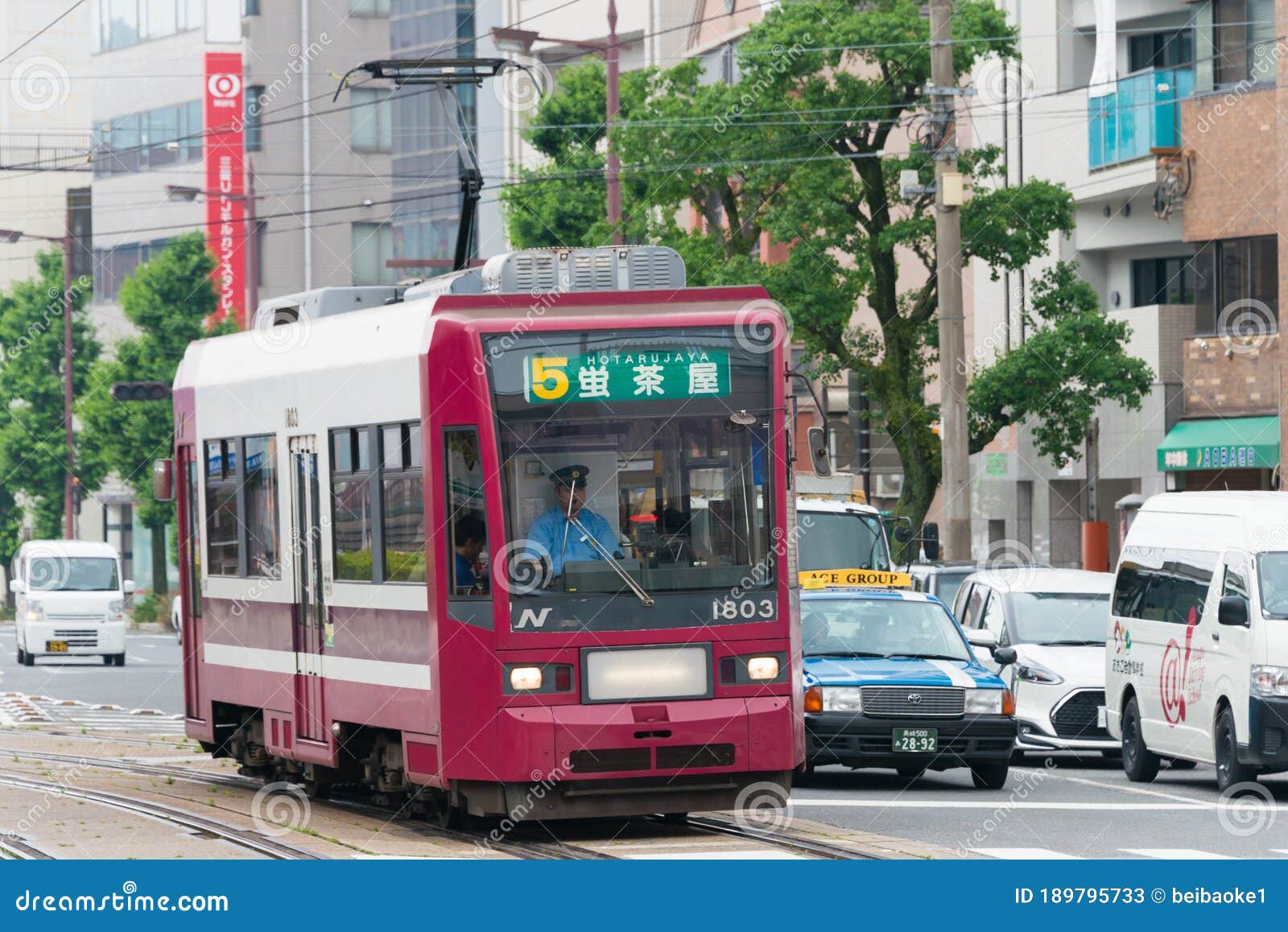 Tram at Nagasaki Electric Tramway in Nagasaki, Japan Editorial Stock ...