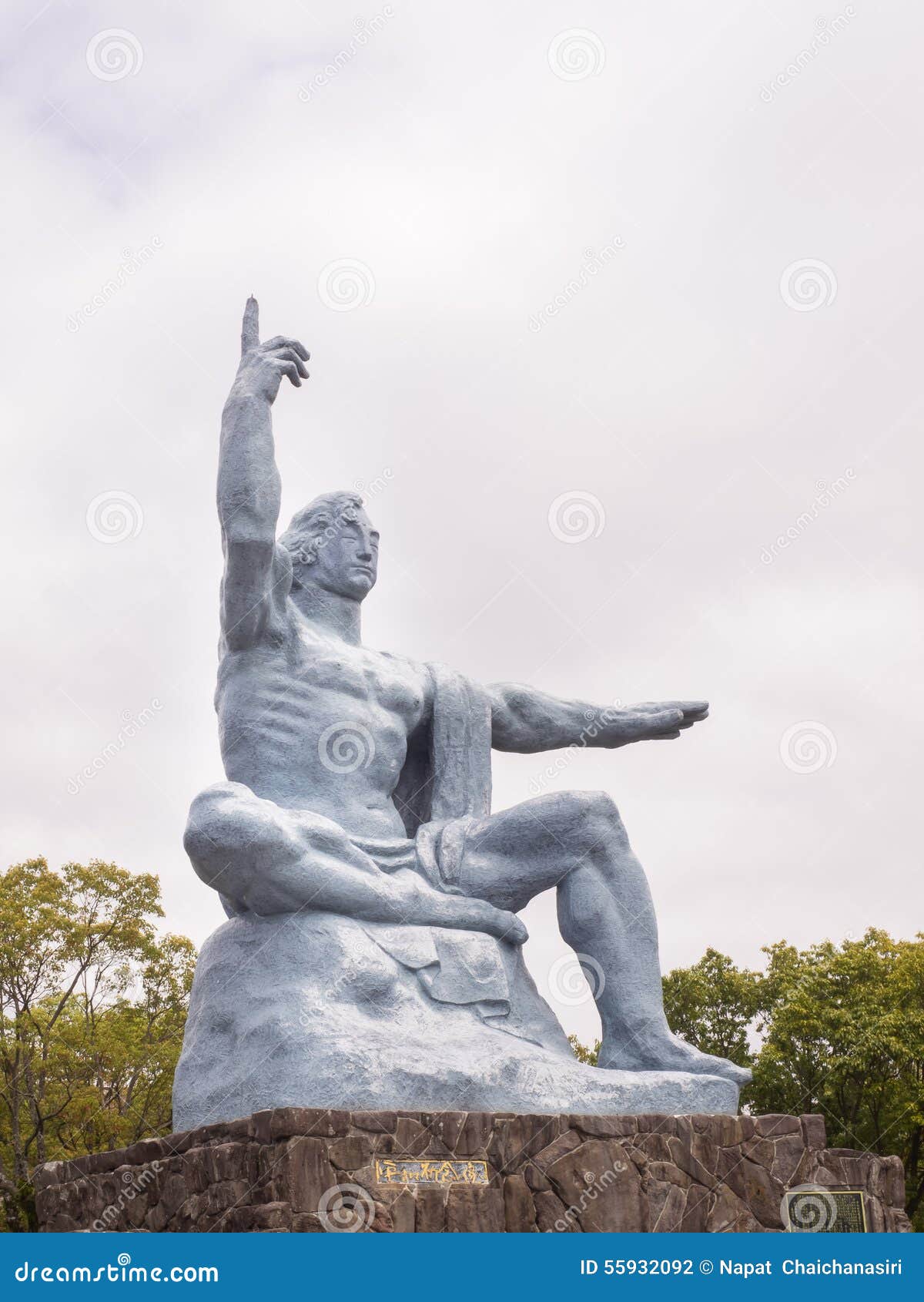 Nagasaki Peace Monument stock photo. Image of statue - 55932092