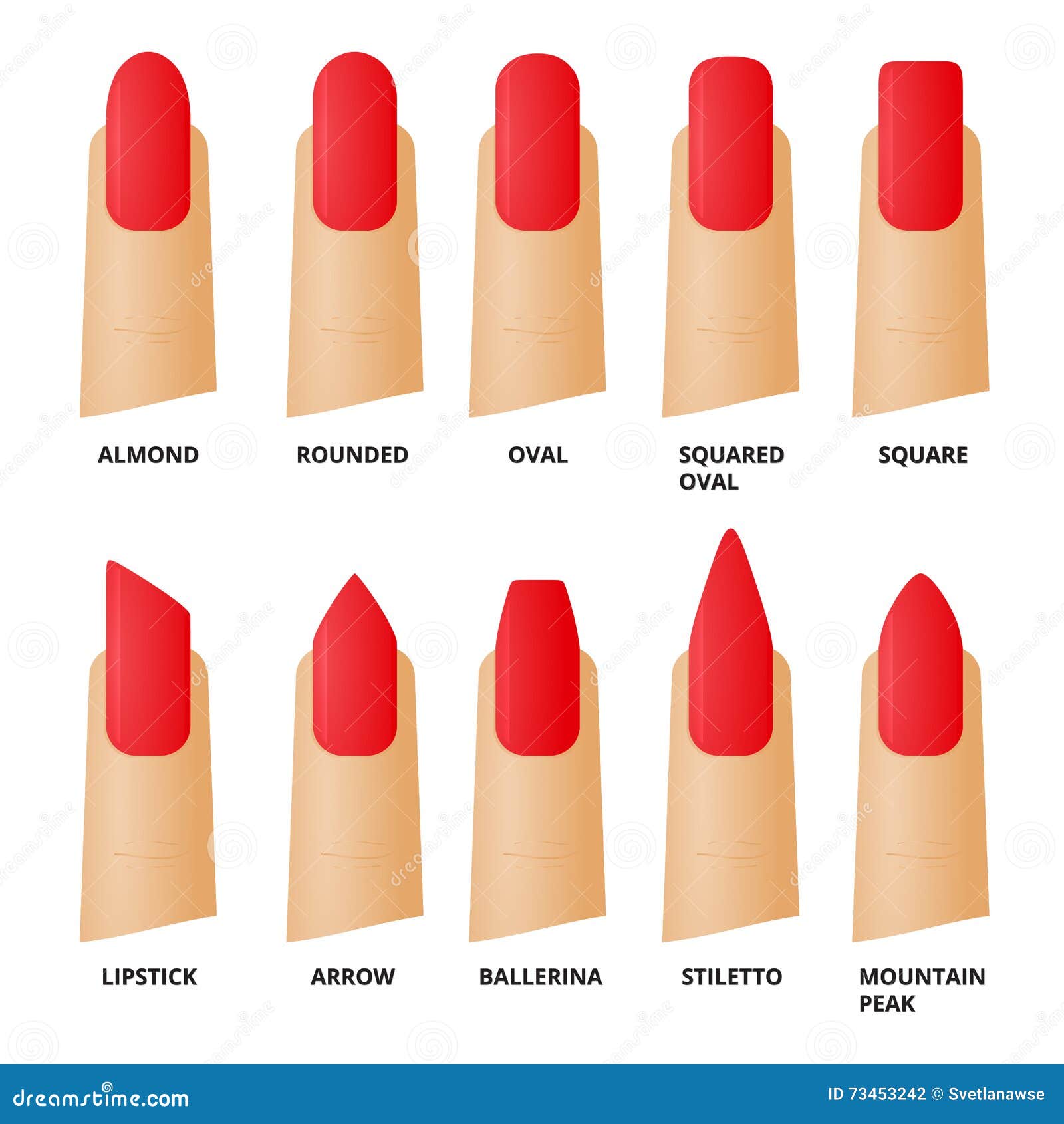 Nagelformen vektor abbildung. Illustration von bild, auslegung - 73453242