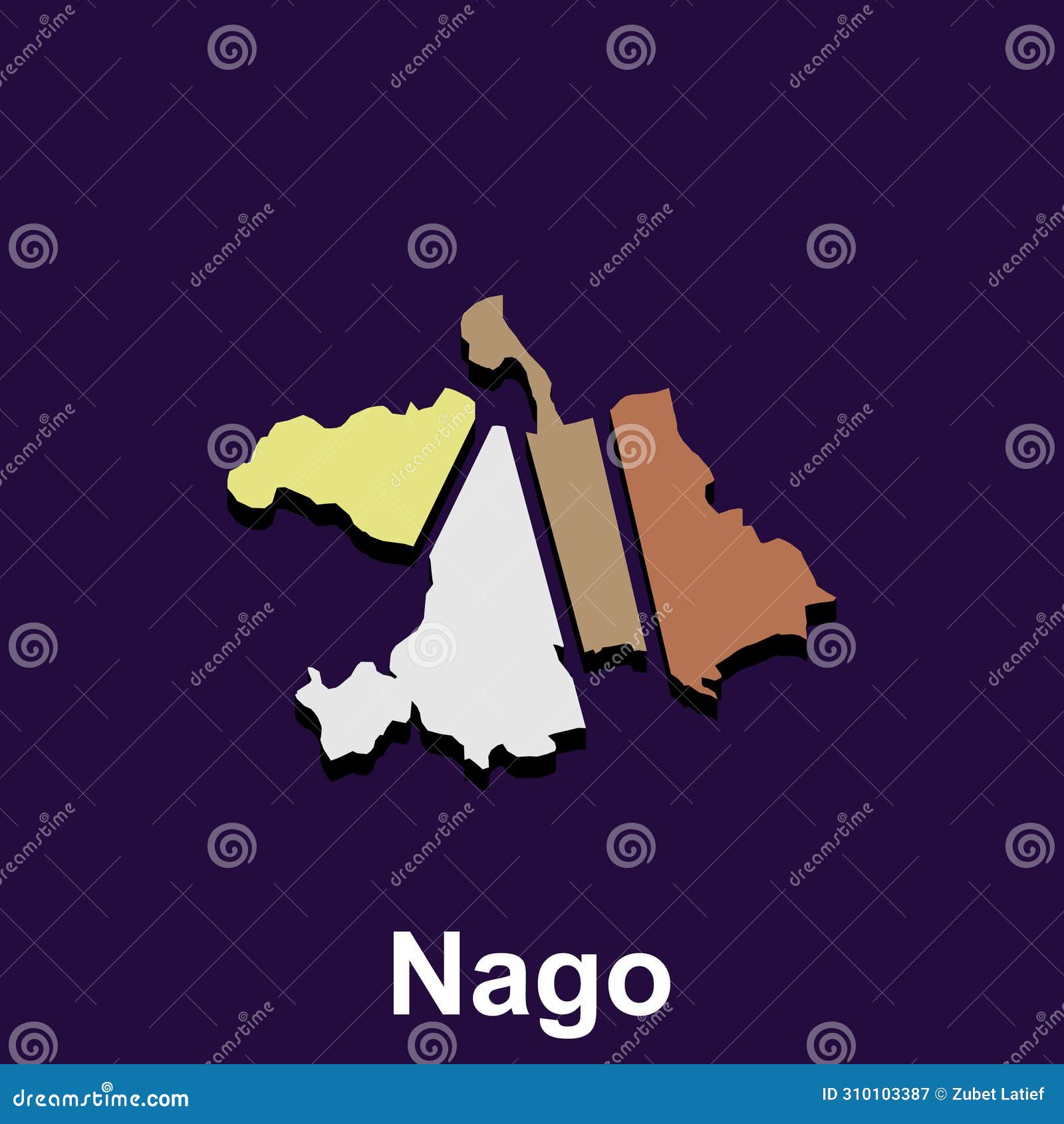 Nago City Vector Illustration, Map of Japan with Prefecture Names Stock ...