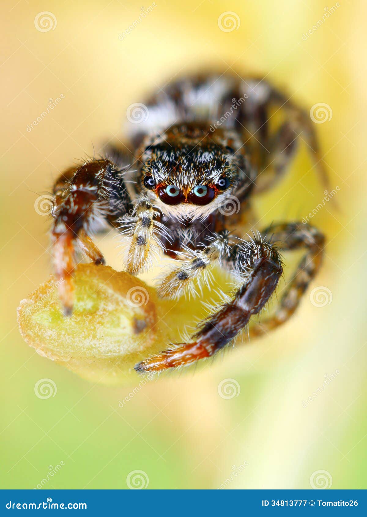 Nahaufnahme Marpissa-muscosa Springender Spinne Stockbild - Bild von ...
