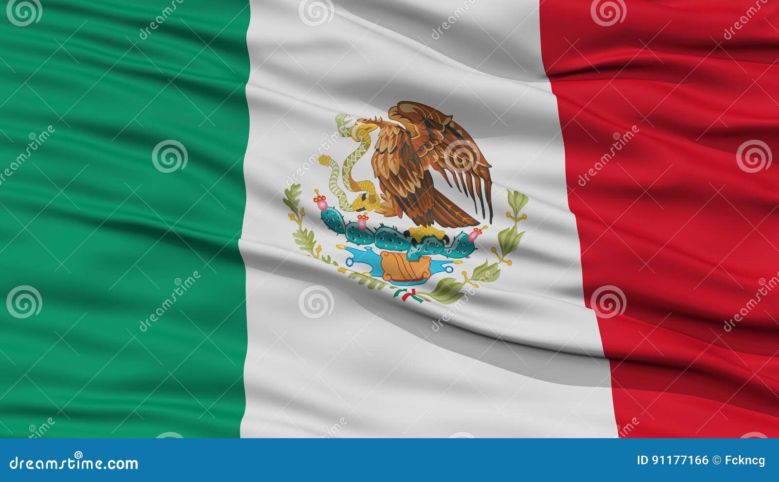 Nahaufnahme-Mexiko-Flagge stock abbildung. Illustration von gewebe ...