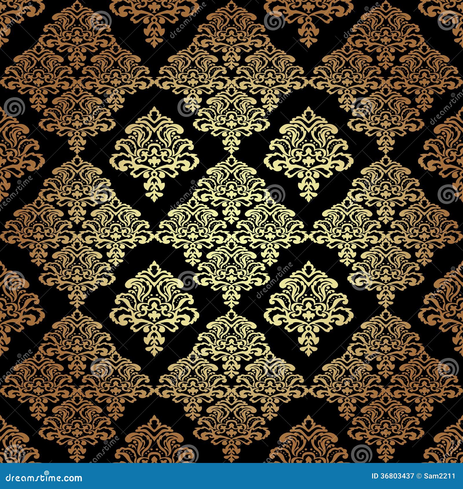 Nahtlose Tapete Des Muster-Background.Damask. Vektor Abbildung ...