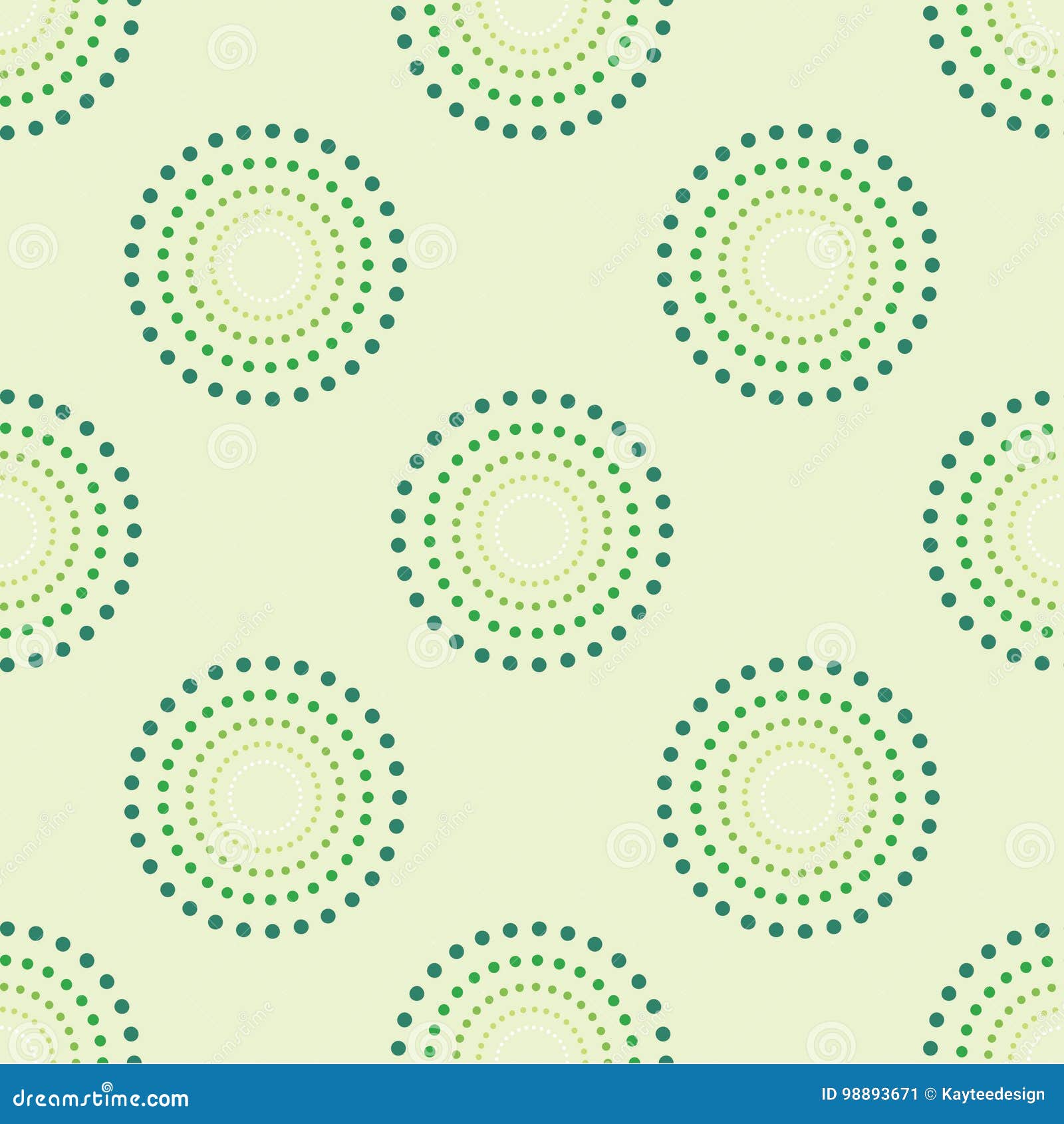 Nahtloser Kreis Dots Green Background Abstract Pattern 1 Vektor ...