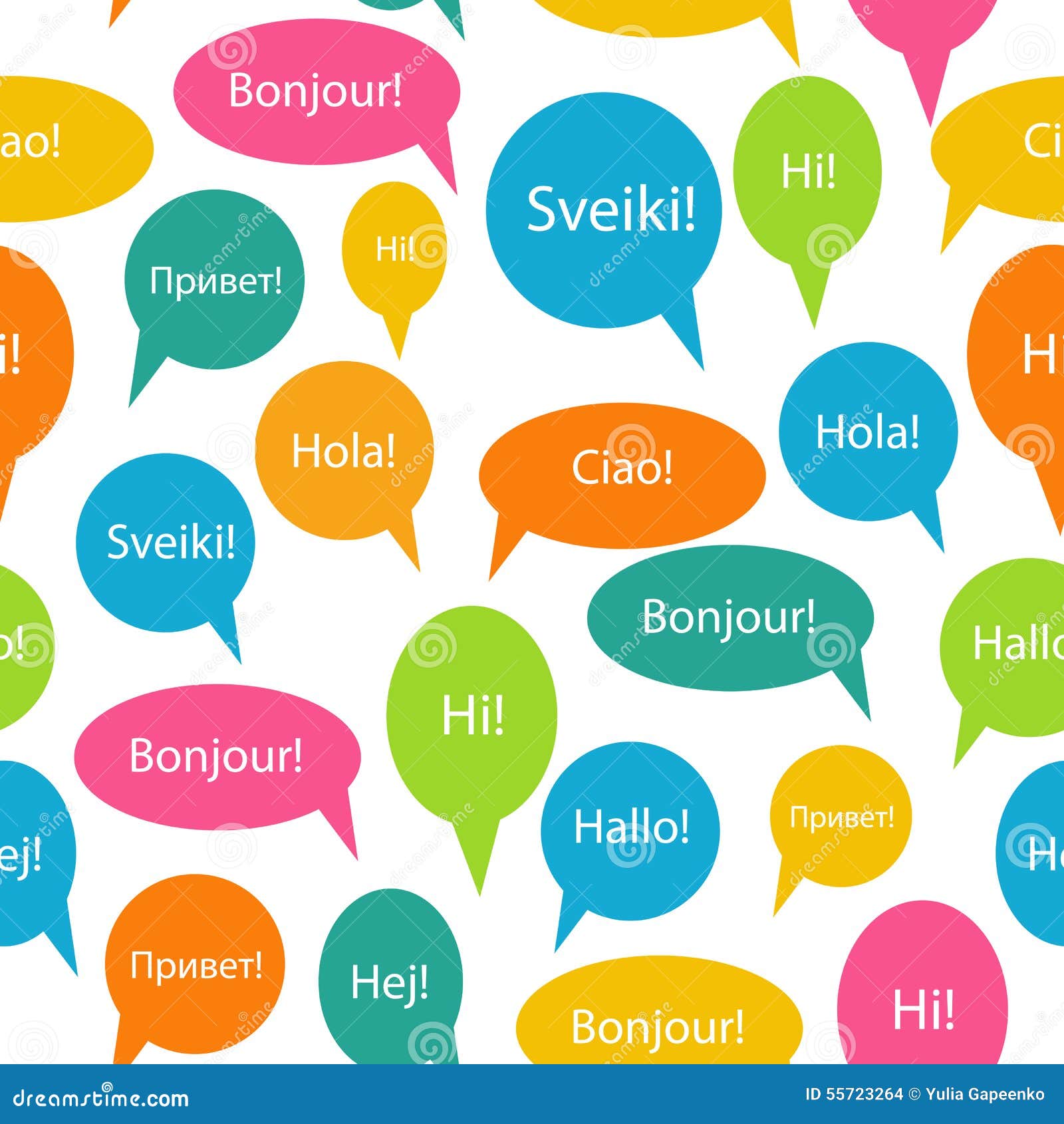 Nahtloser Muster-Hintergrund Der Sprache-Blase Mit Vektor Abbildung ...