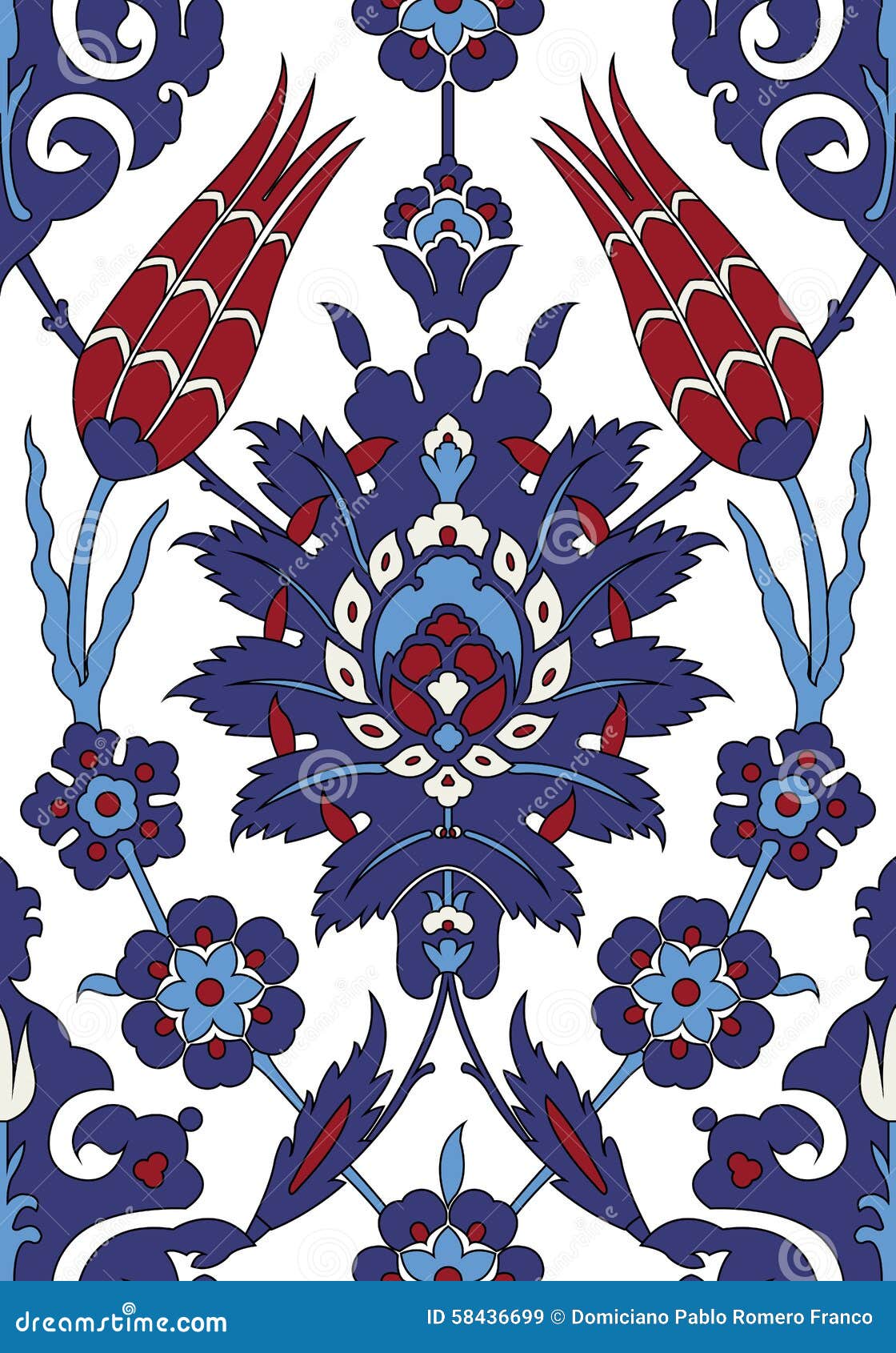 Nahtloses Muster Der Arabeske Vektor Abbildung - Illustration von blau ...