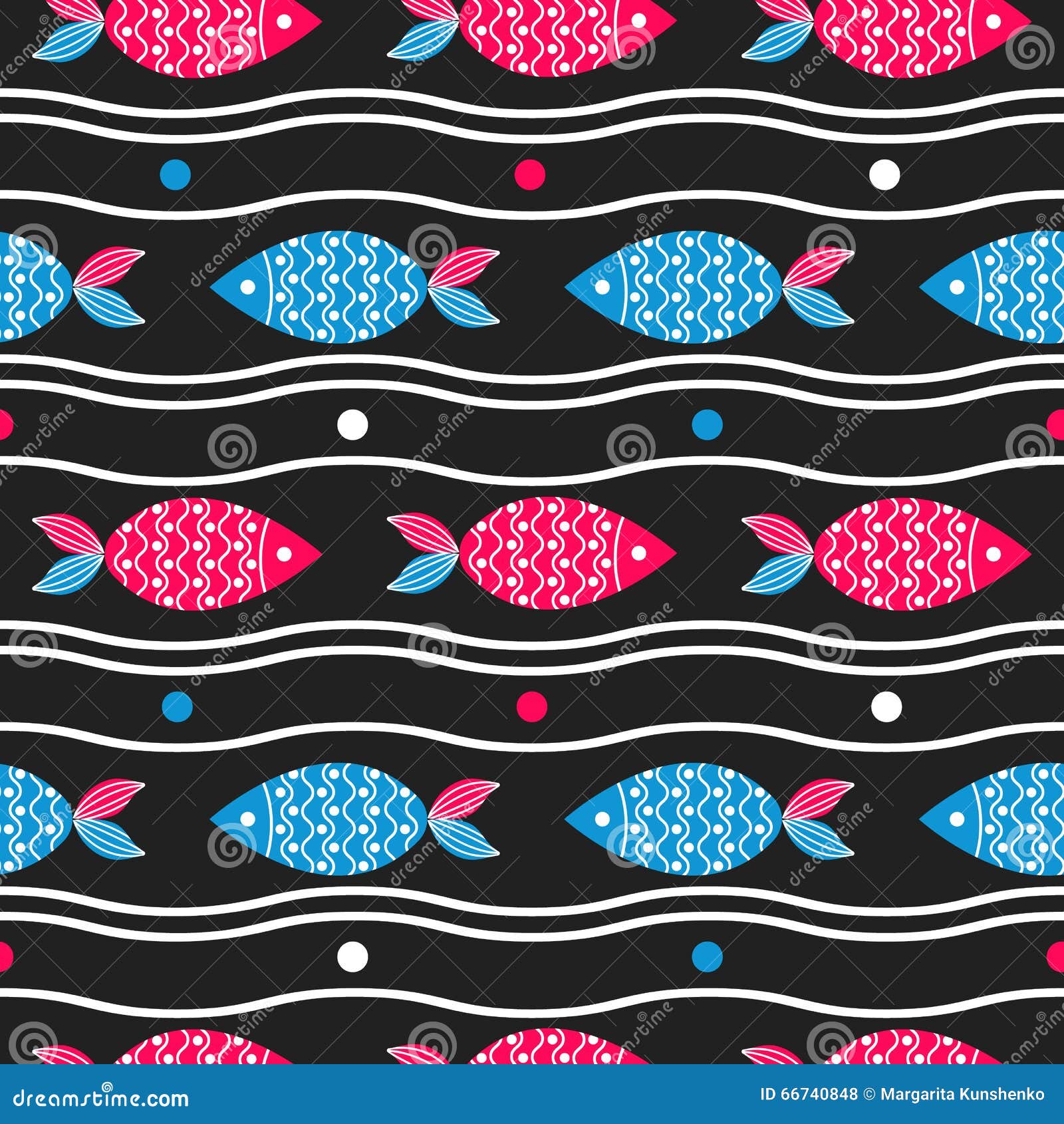 Nahtloses Muster Der Fische Vektor Abbildung - Illustration von wasser ...