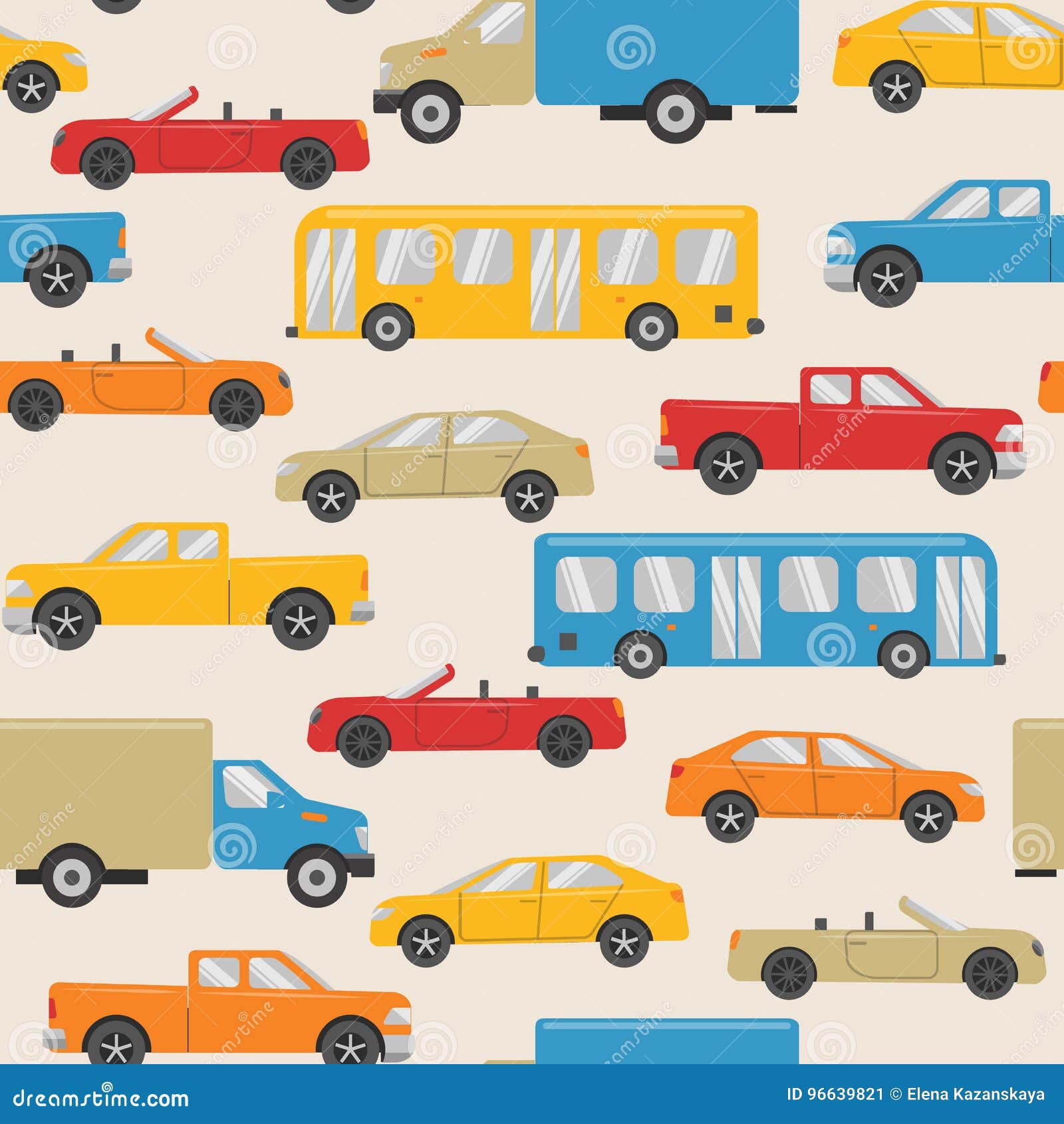 Nahtloses Muster mit Autos stock abbildung. Illustration von mechanisch ...