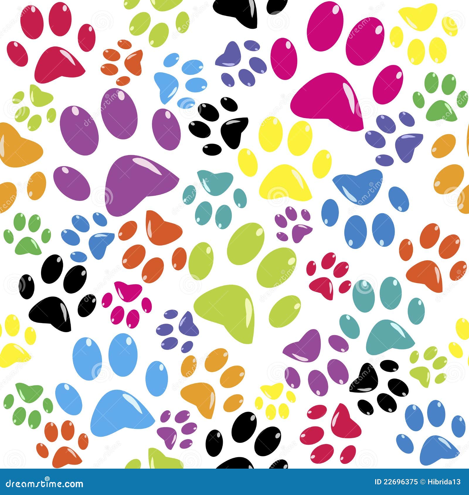 Nahtloses Muster Mit Den Farbigen Tatzen Vektor Abbildung ...