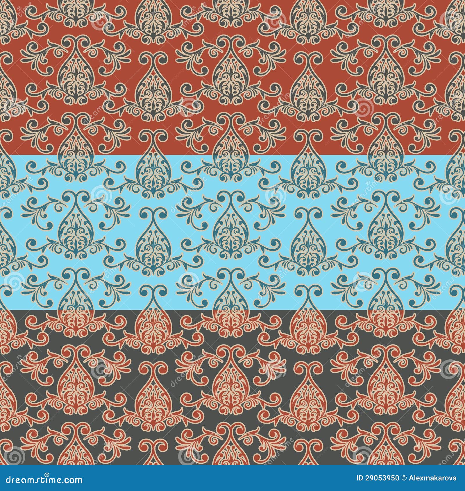 Nahtloses Orientalisches Tapeten-Muster Vektor Abbildung - Illustration ...