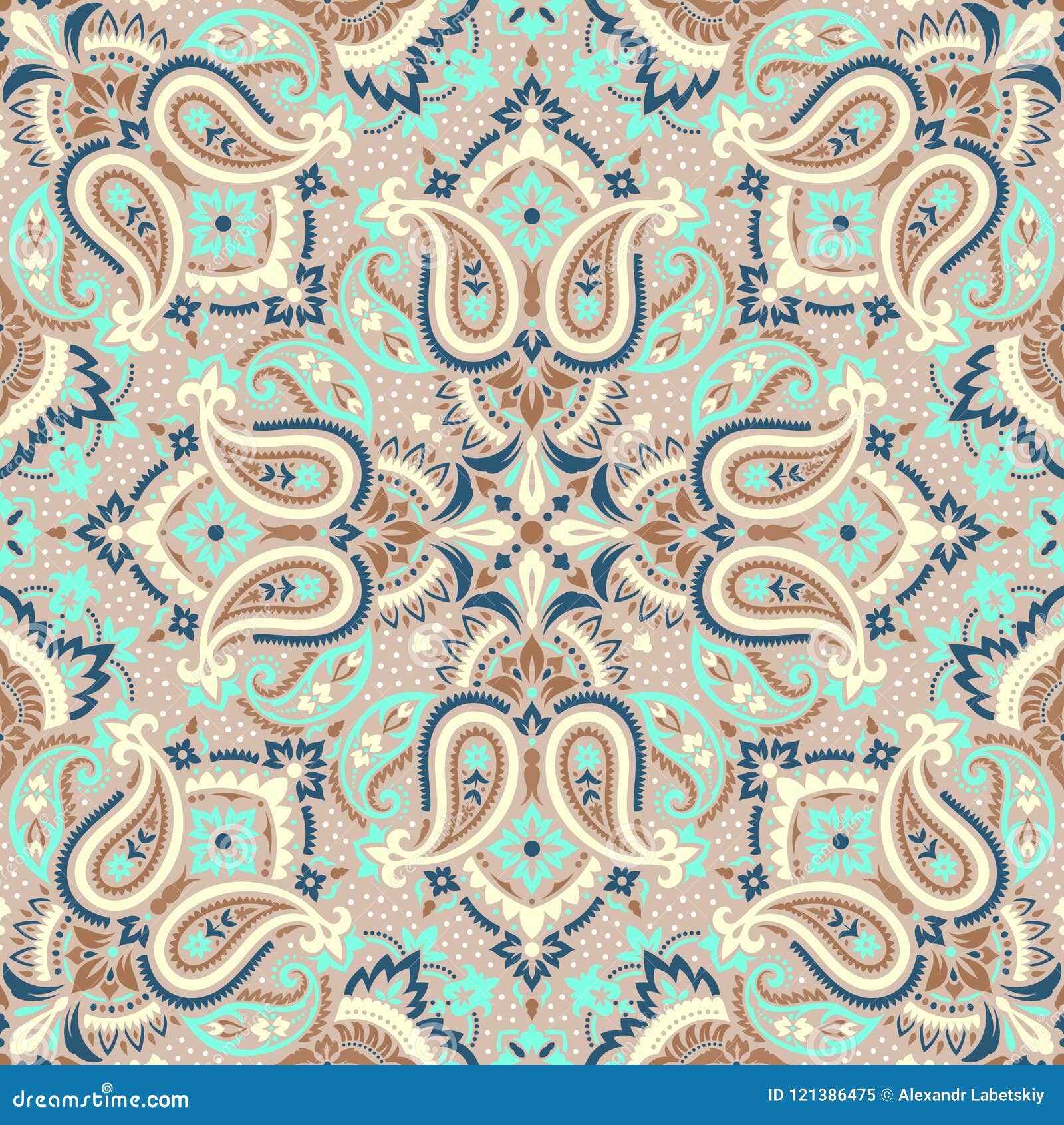 Nahtloses Paisley-Muster vektor abbildung. Illustration von damast ...