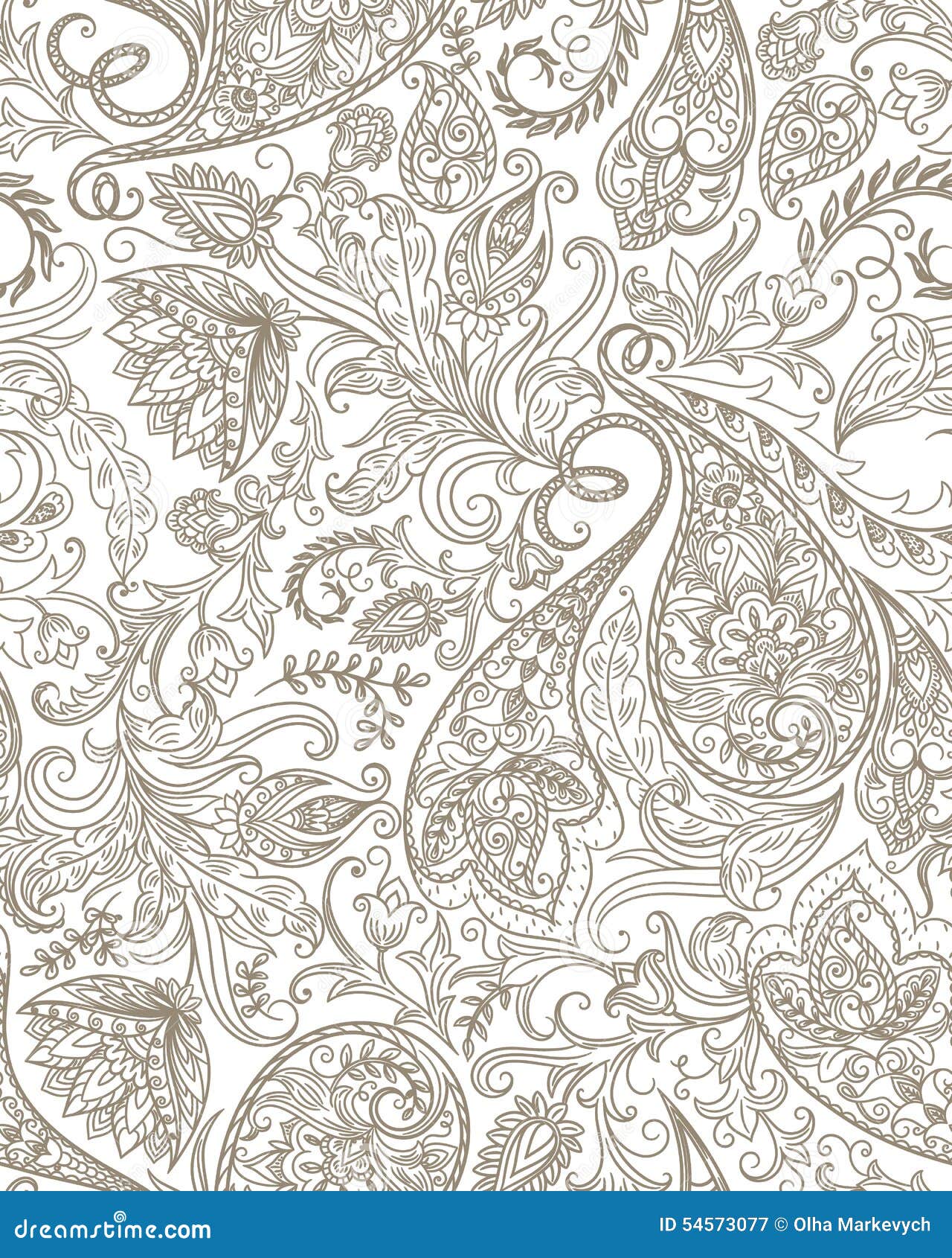 Nahtloses Paisley-Muster vektor abbildung. Illustration von element ...