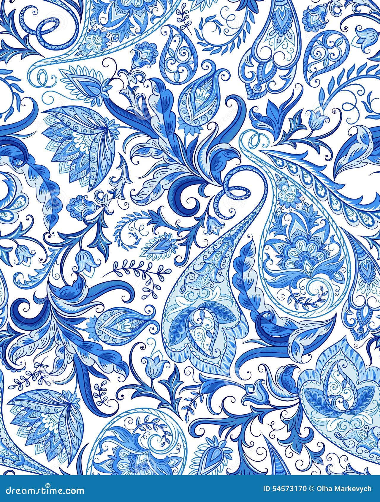 Nahtloses Paisley-Muster vektor abbildung. Illustration von kurve ...