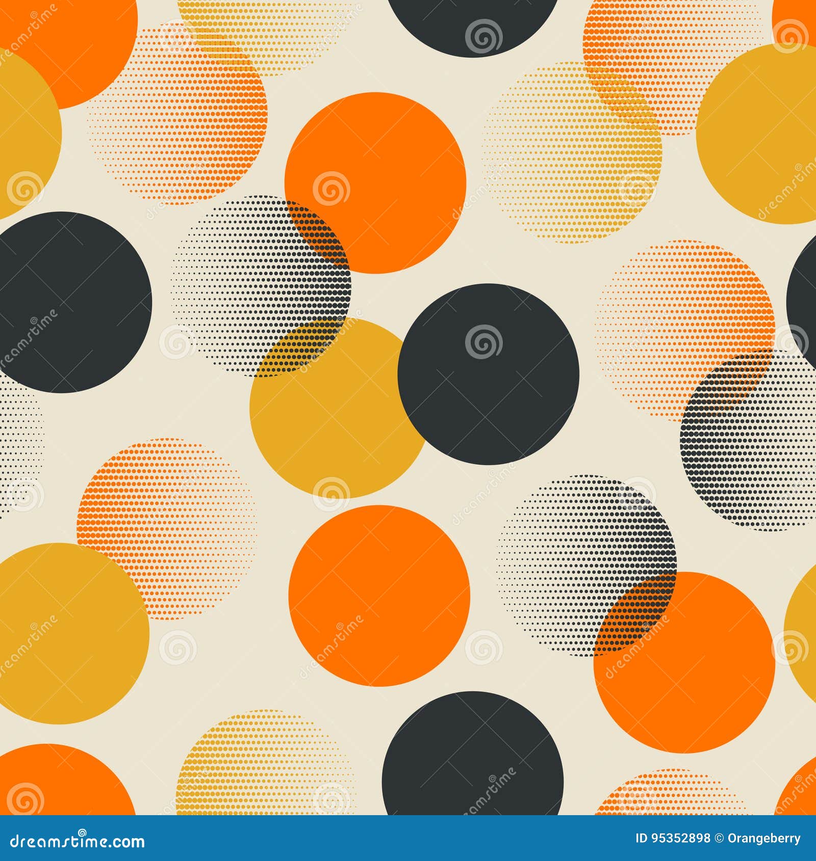 Nahtloses Retro- Muster Mit Punkten Vektor Abbildung - Illustration von ...