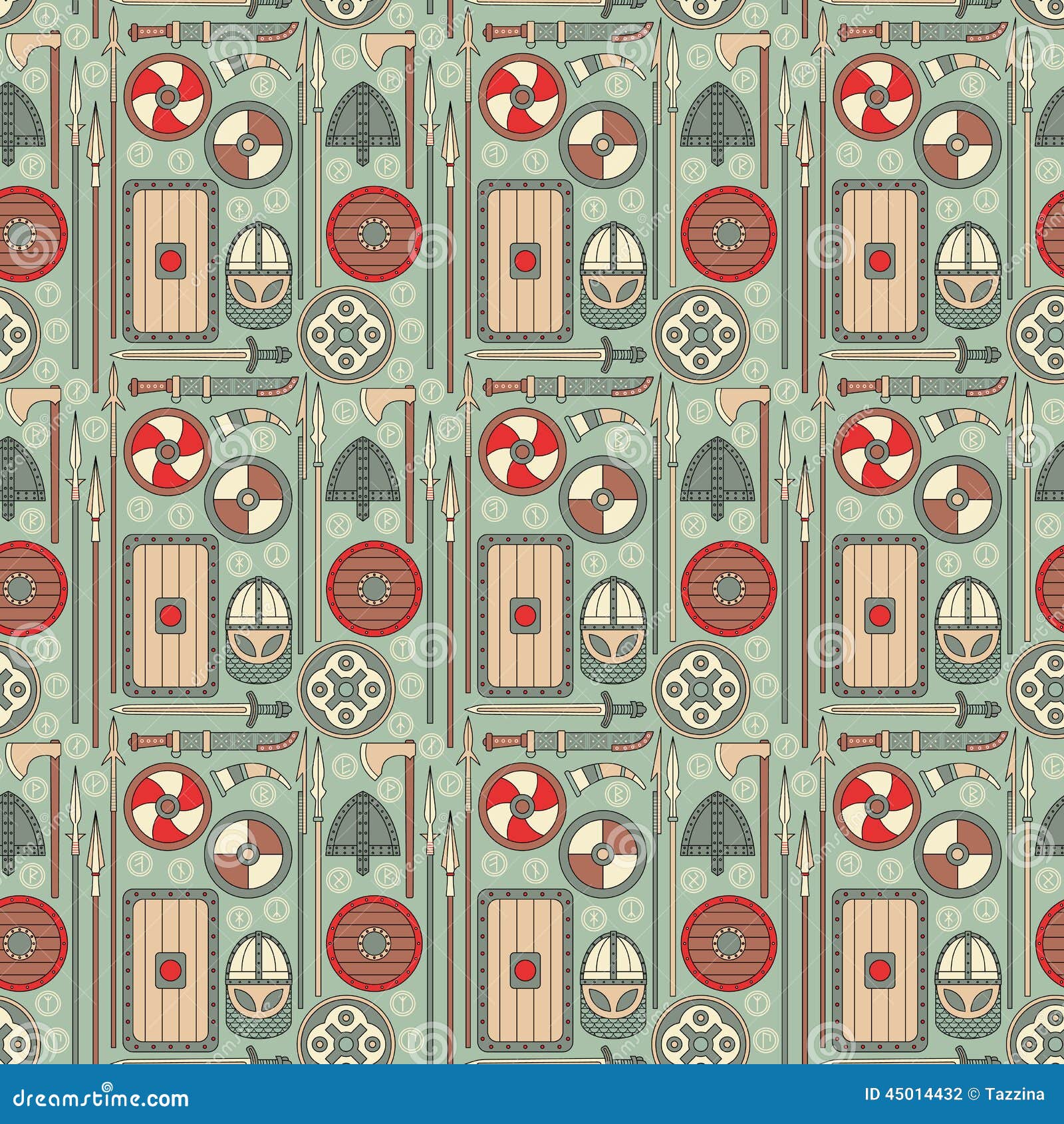 Nahtloses Wikinger-Muster 01 Vektor Abbildung - Illustration von braun ...