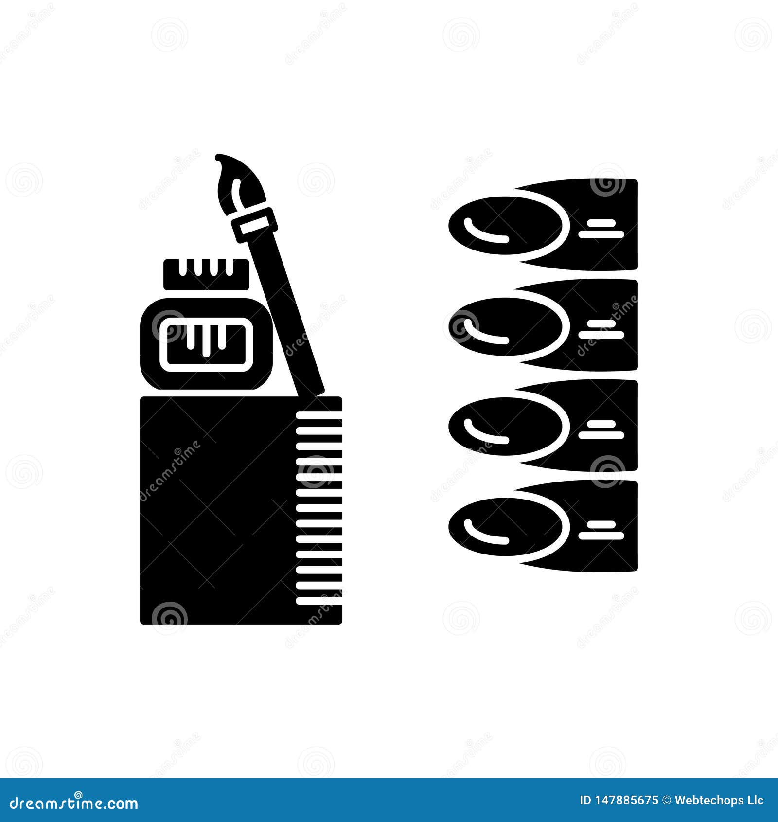 Black Solid Icon for Nail Art, Salons and Polished Stock Vector ...