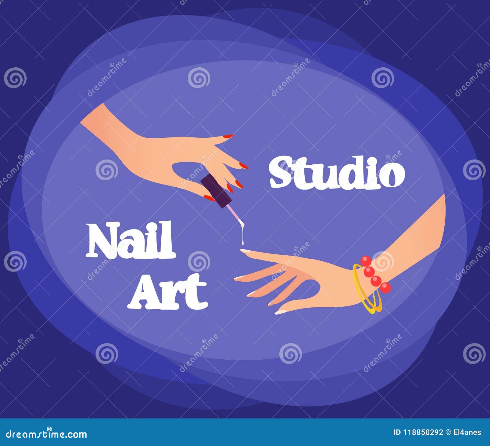 Nail Art Studio. Vector Illustration Stock Vector - Illustration of ...