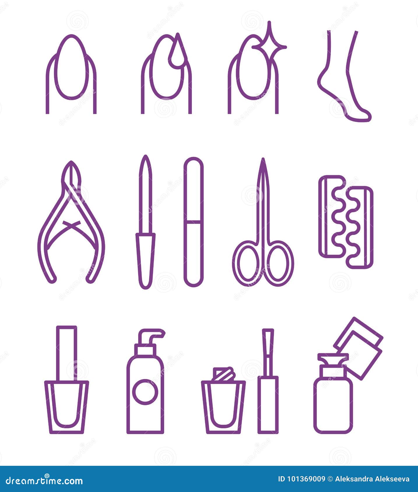 Nail Beauty Spa Manicure Vector Icon Stock Vector - Illustration of ...