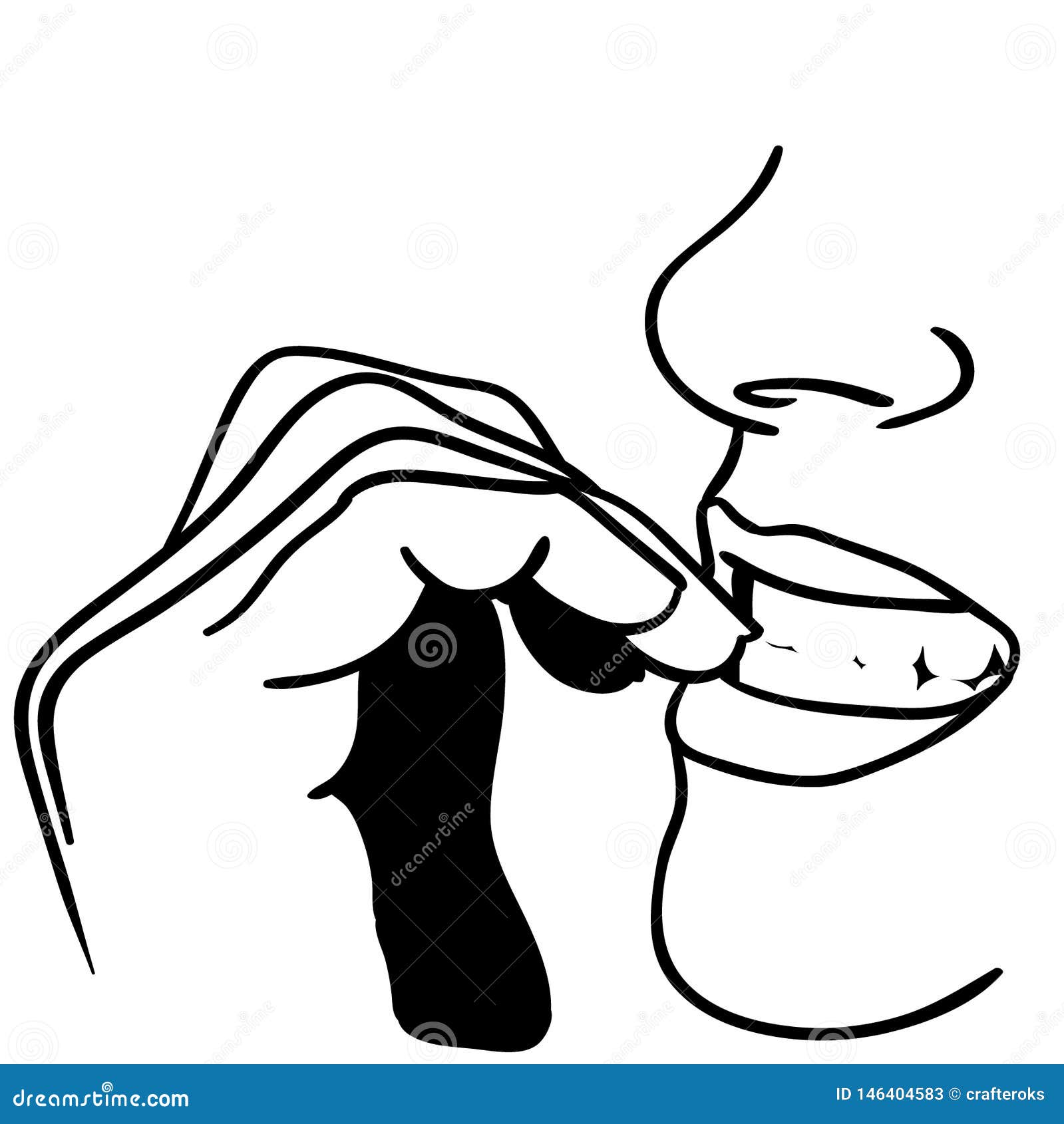 Nail Biting Vector Illustration by Crafteroks Stock Vector ...