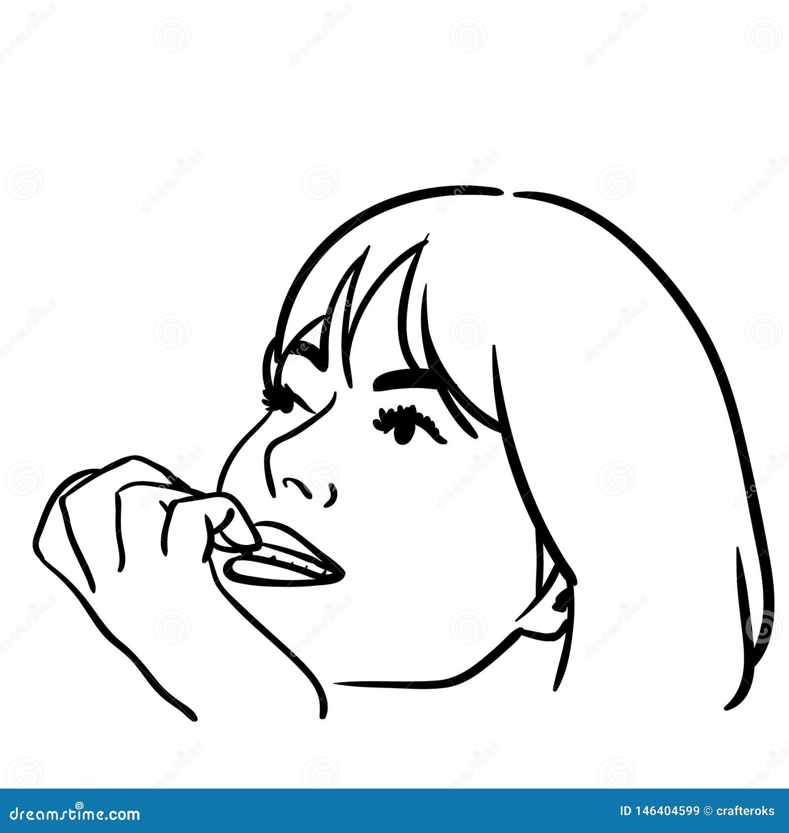 Lip Biting Vector Illustration By Crafteroks | CartoonDealer.com #146404352