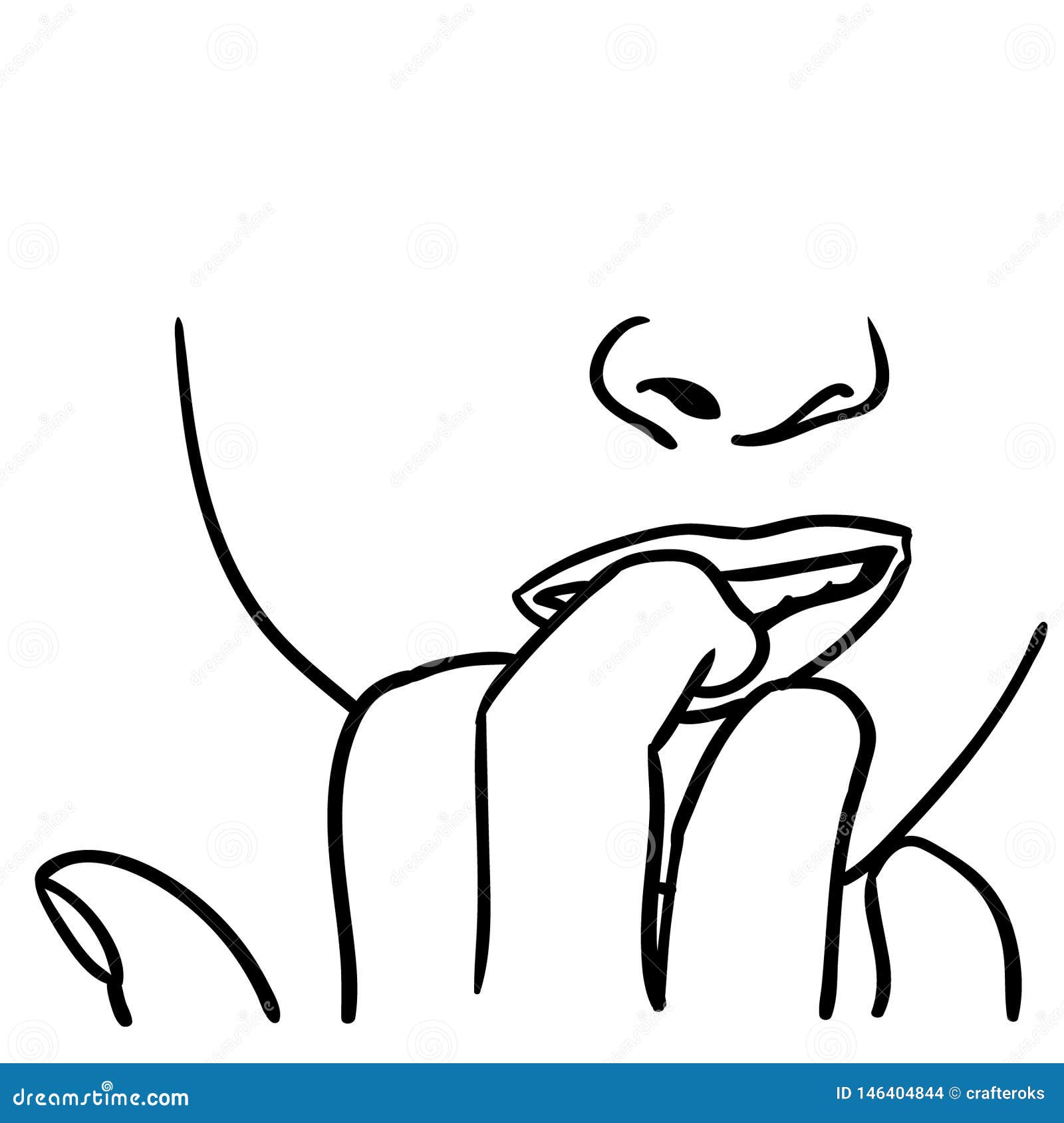 Nail Biting Vector Illustration by Crafteroks Stock Vector ...