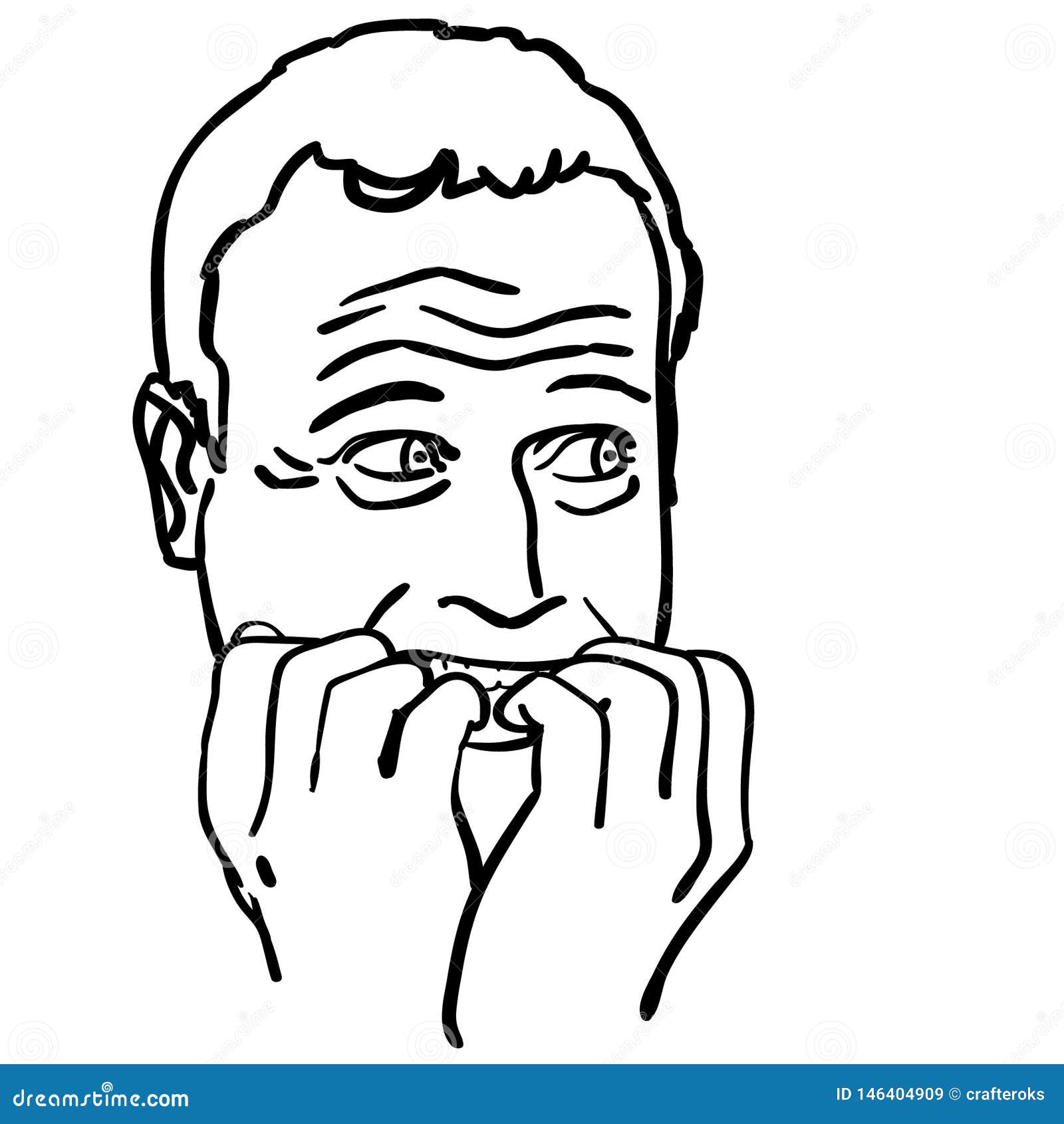 Nail Biting Vector Illustration by Crafteroks Stock Vector ...