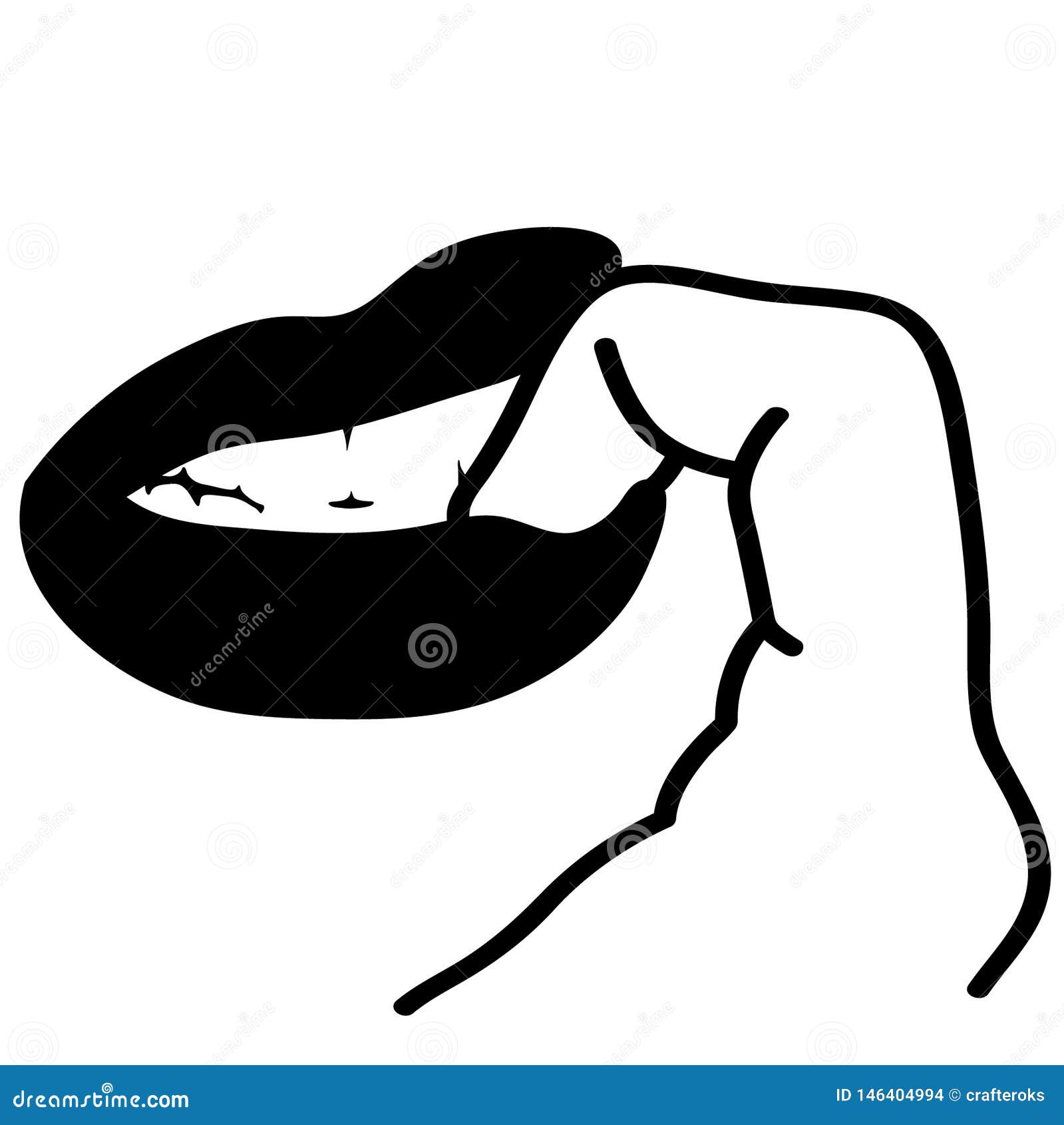 Nail Biting Vector Illustration by Crafteroks Stock Vector ...