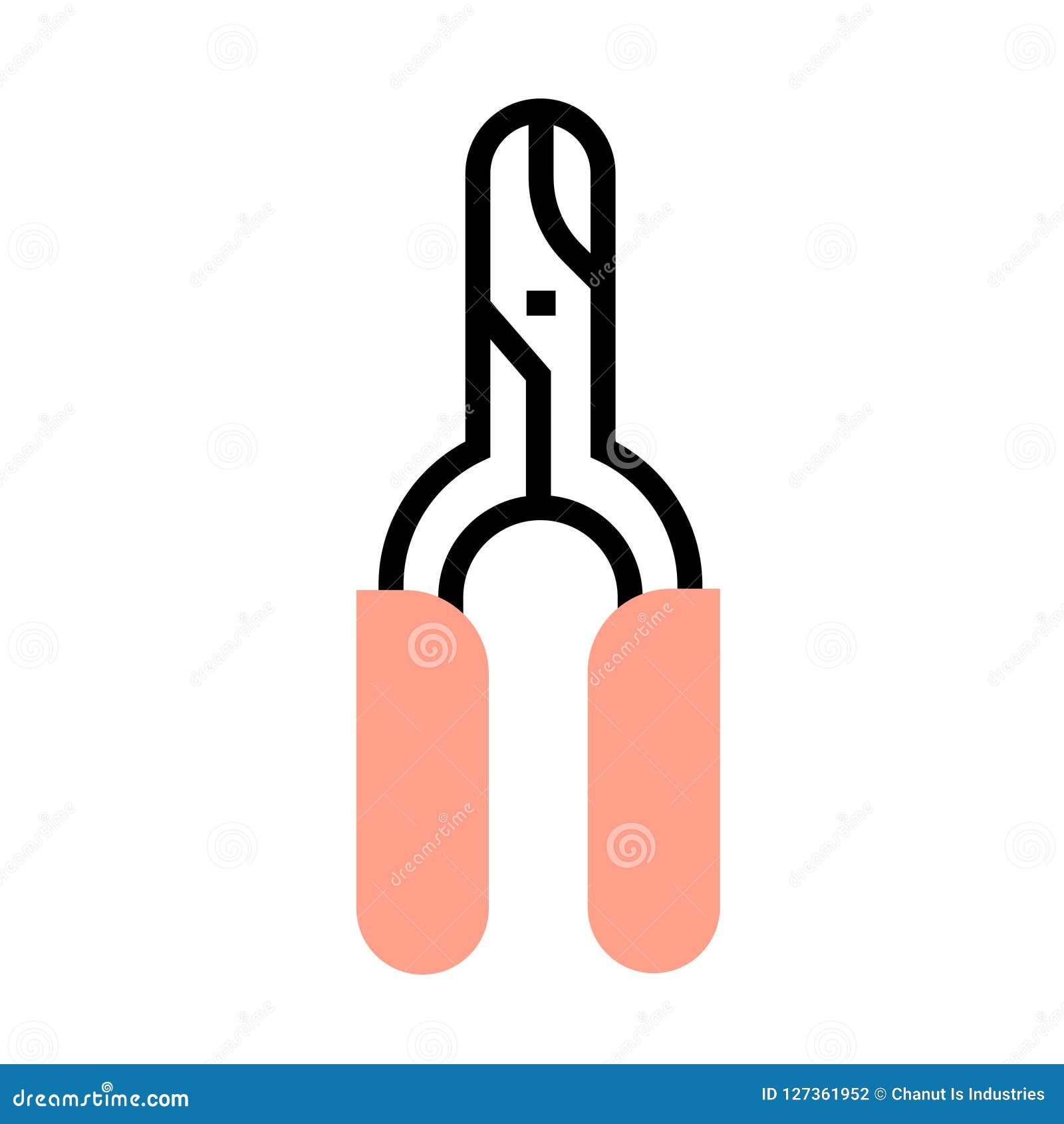 Nail Clipper FlatOutline Illustration Stock Vector - Illustration of ...