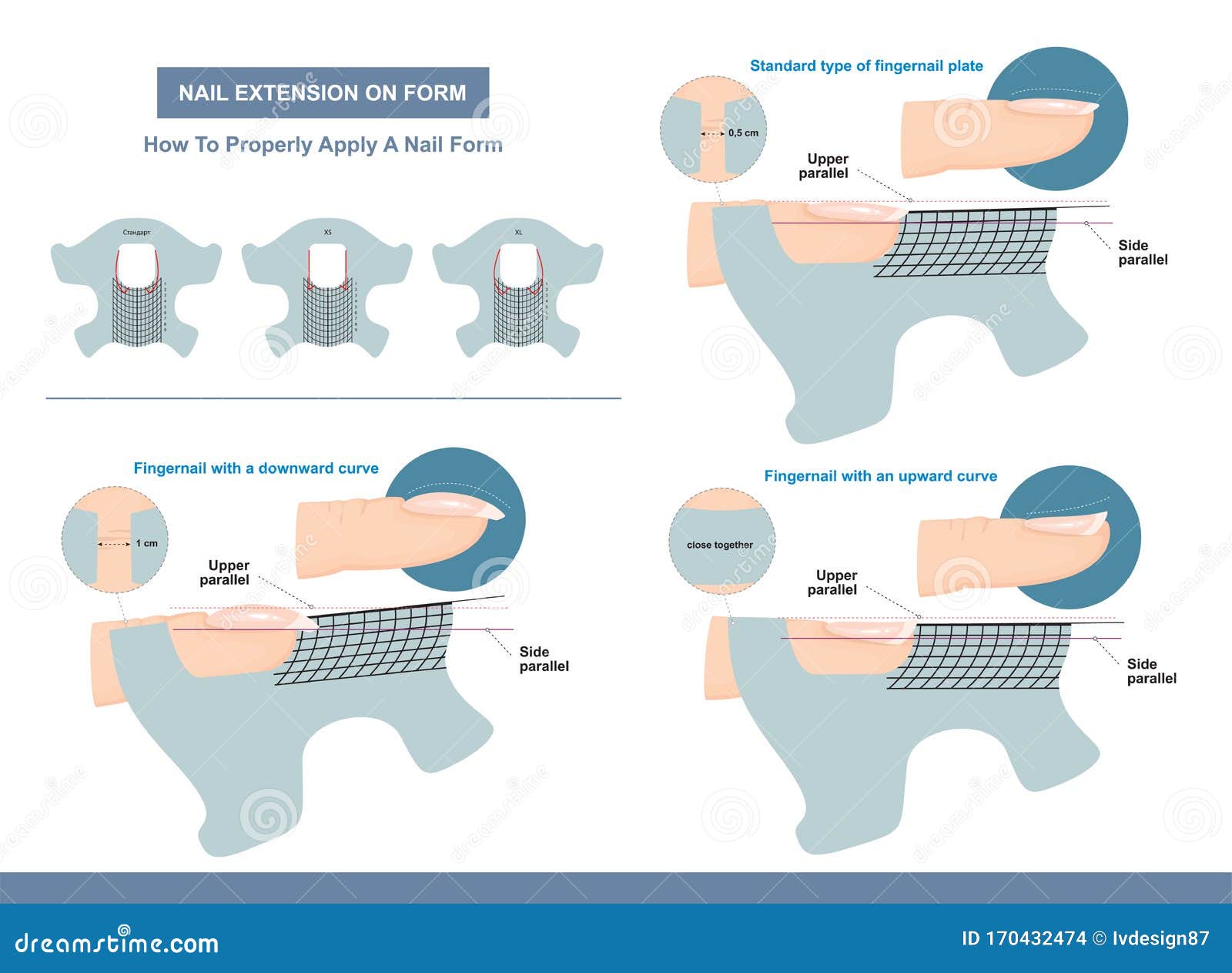 Nail Extension on Form. How To Properly Apply a Nail Form. Professional ...